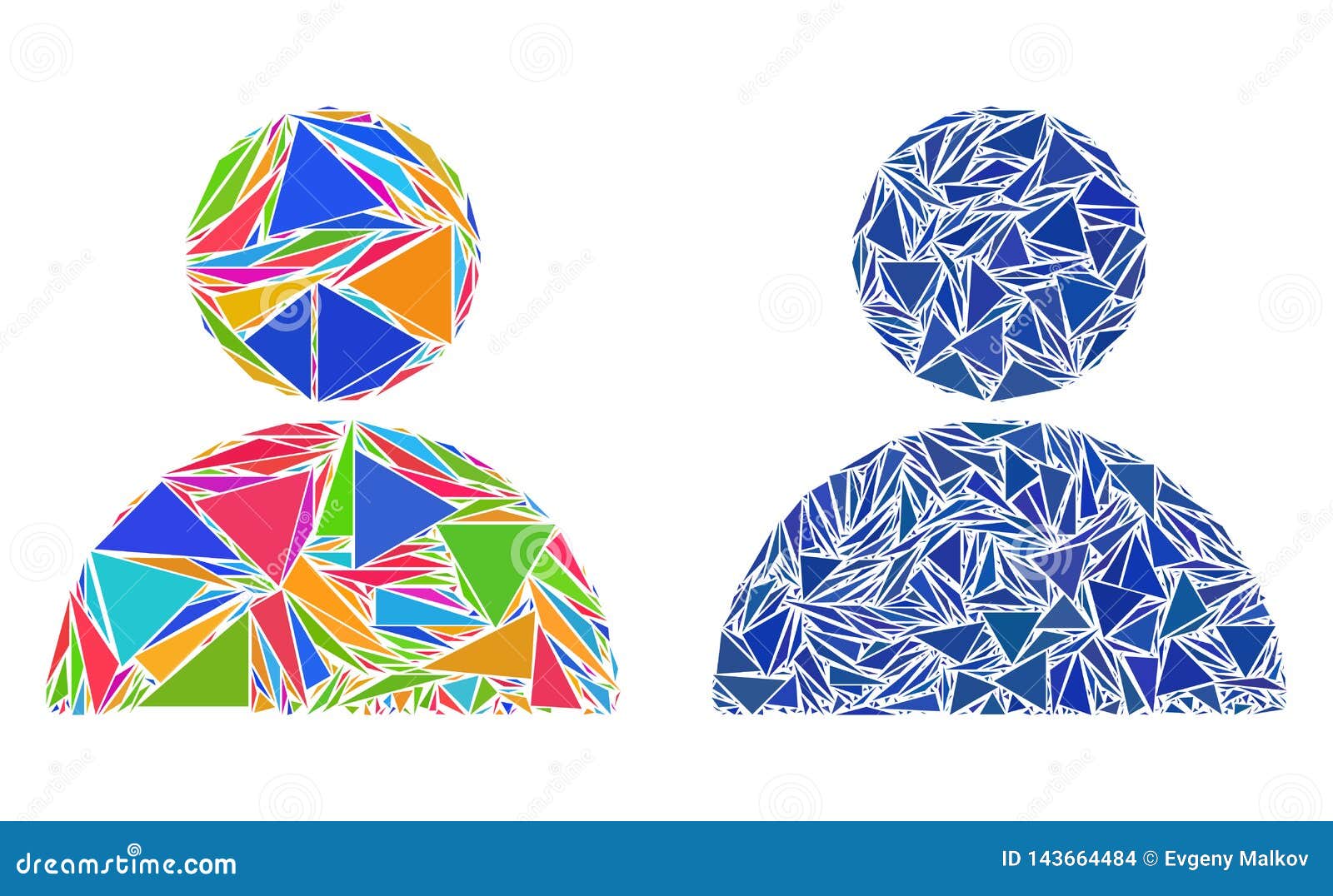 Triangle Man Profile Collage Icons Stock Vector - Illustration of ...