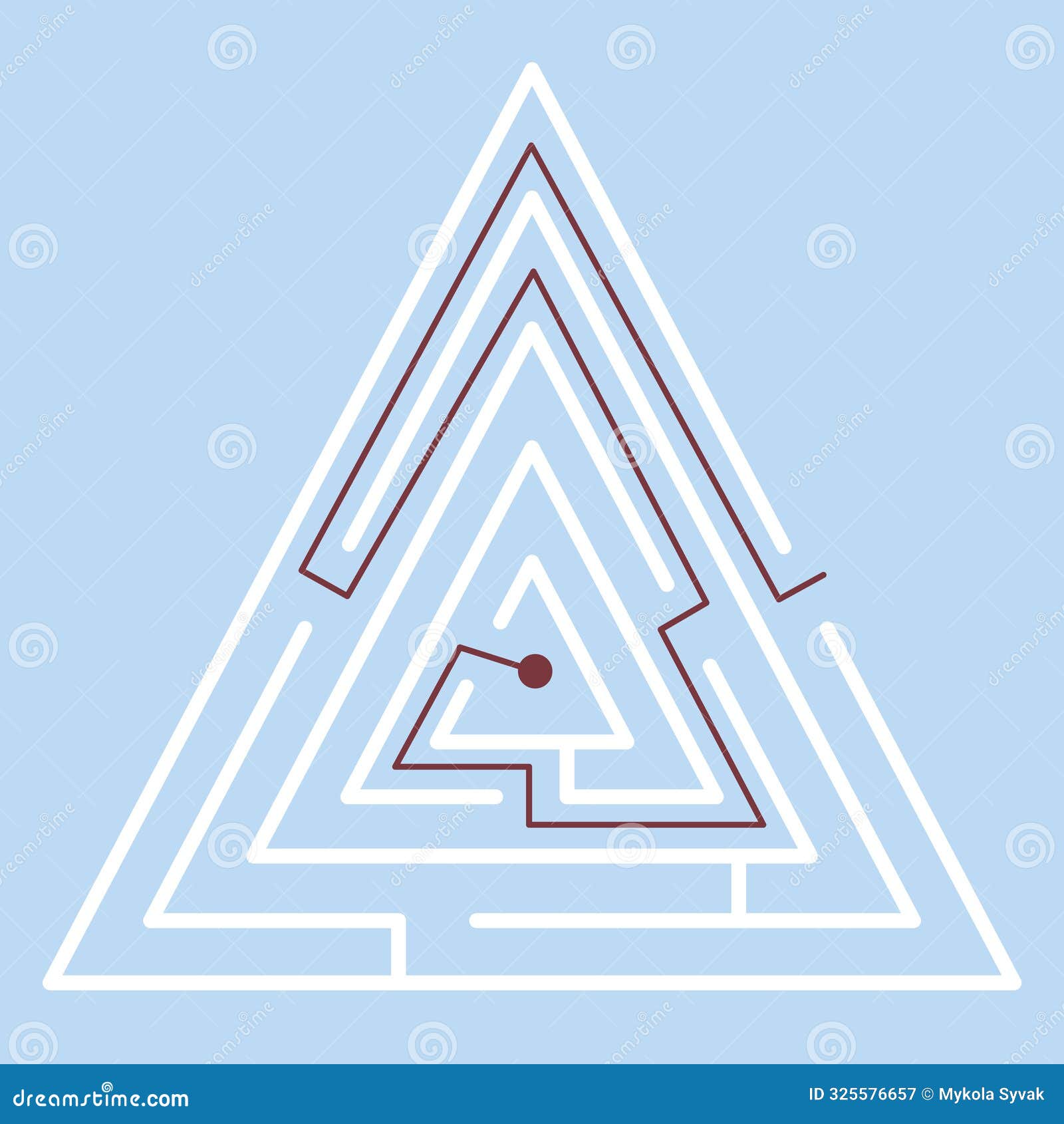 Triangle Maze Game Labyrinth Puzzle Stock Illustration - Illustration ...