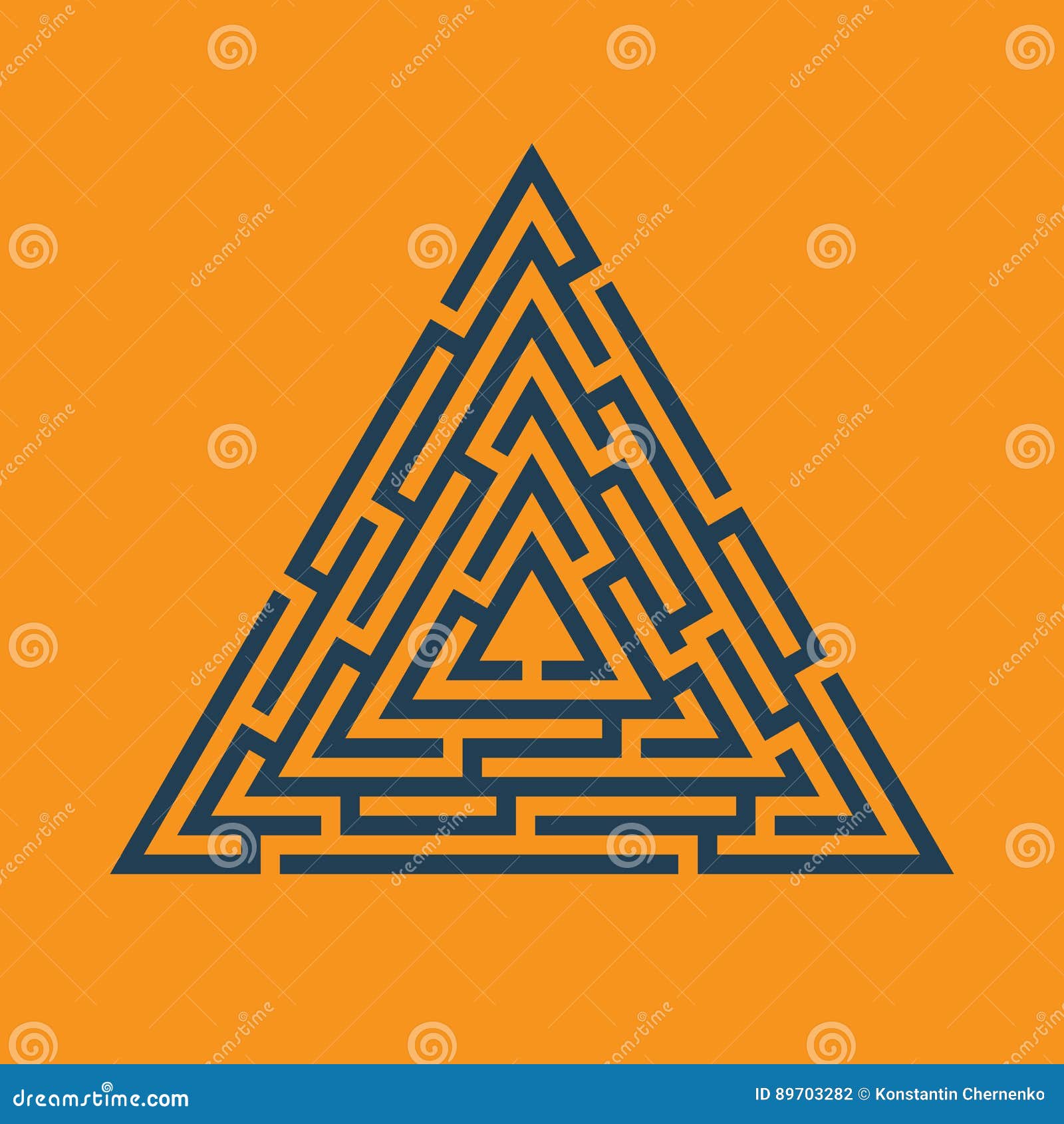 Triangle Maze, Labyrinth Icon. Business Concept Stock Vector ...