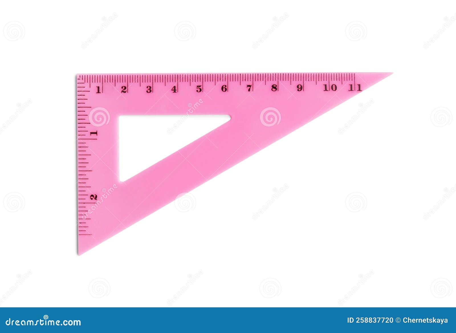 Triangle with Measuring Length Markings Isolated on White, Top View ...