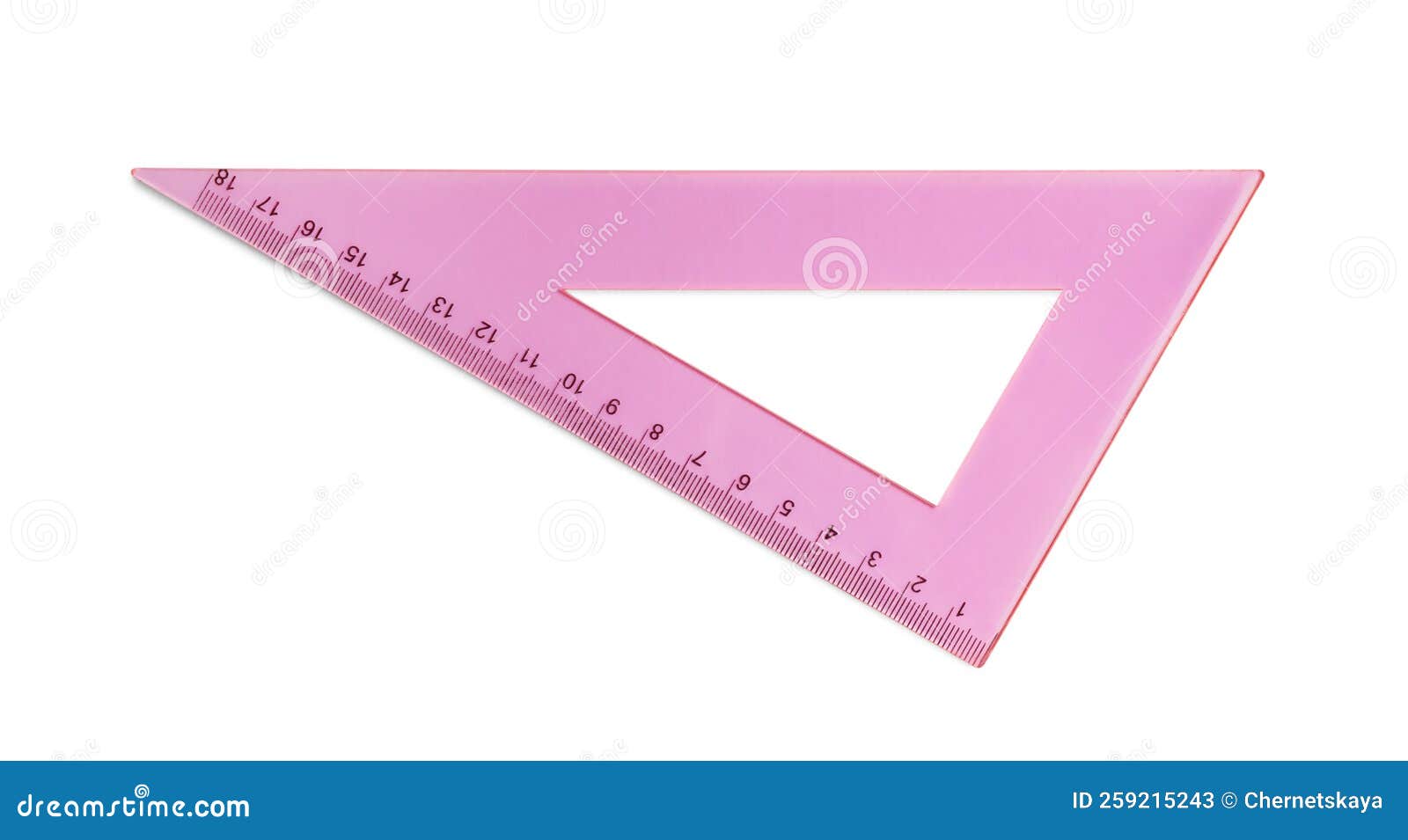 Triangle with Measuring Length Markings Isolated on White, Top View ...