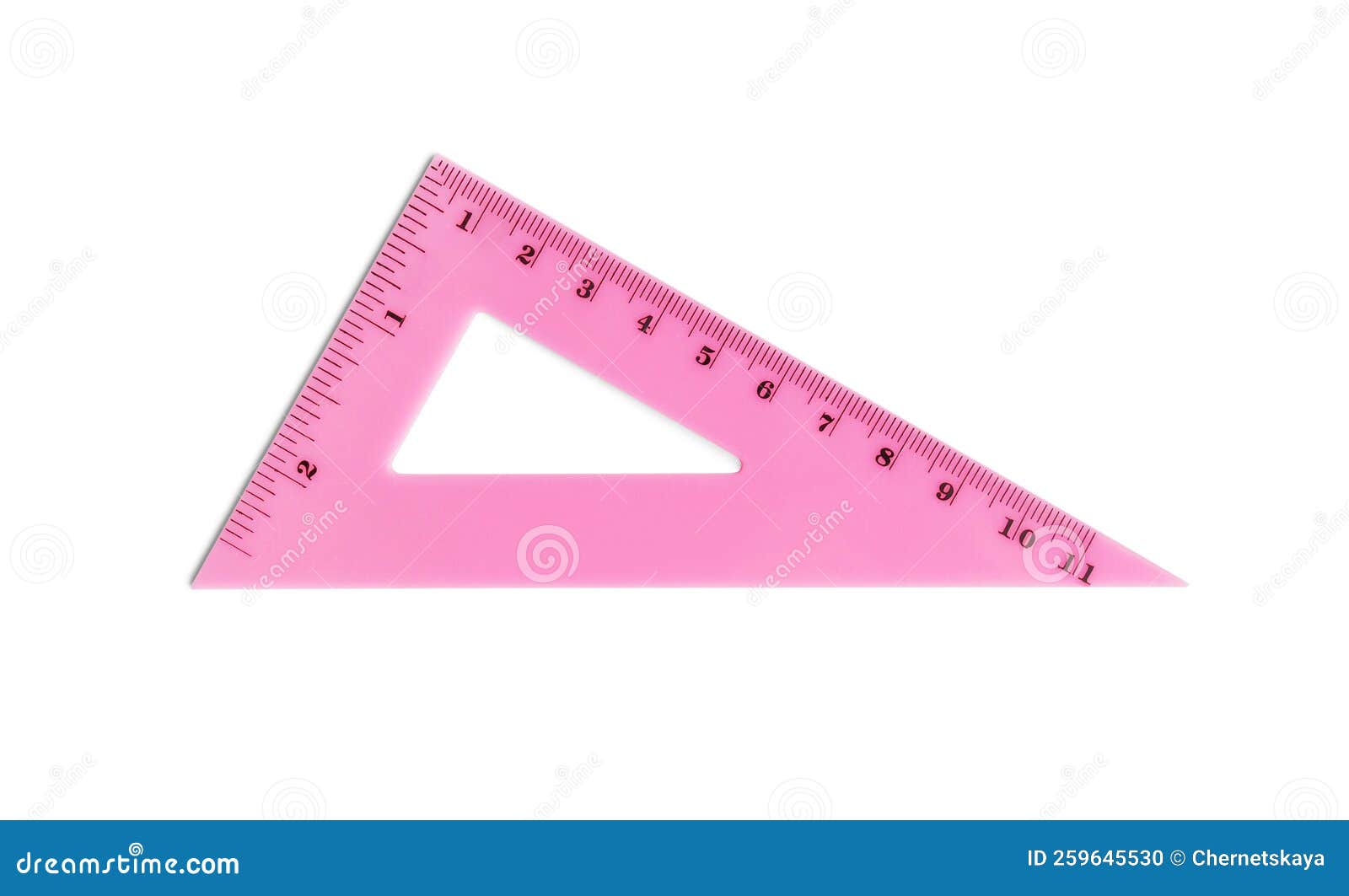 Triangle with Measuring Length Markings Isolated on White, Top View ...