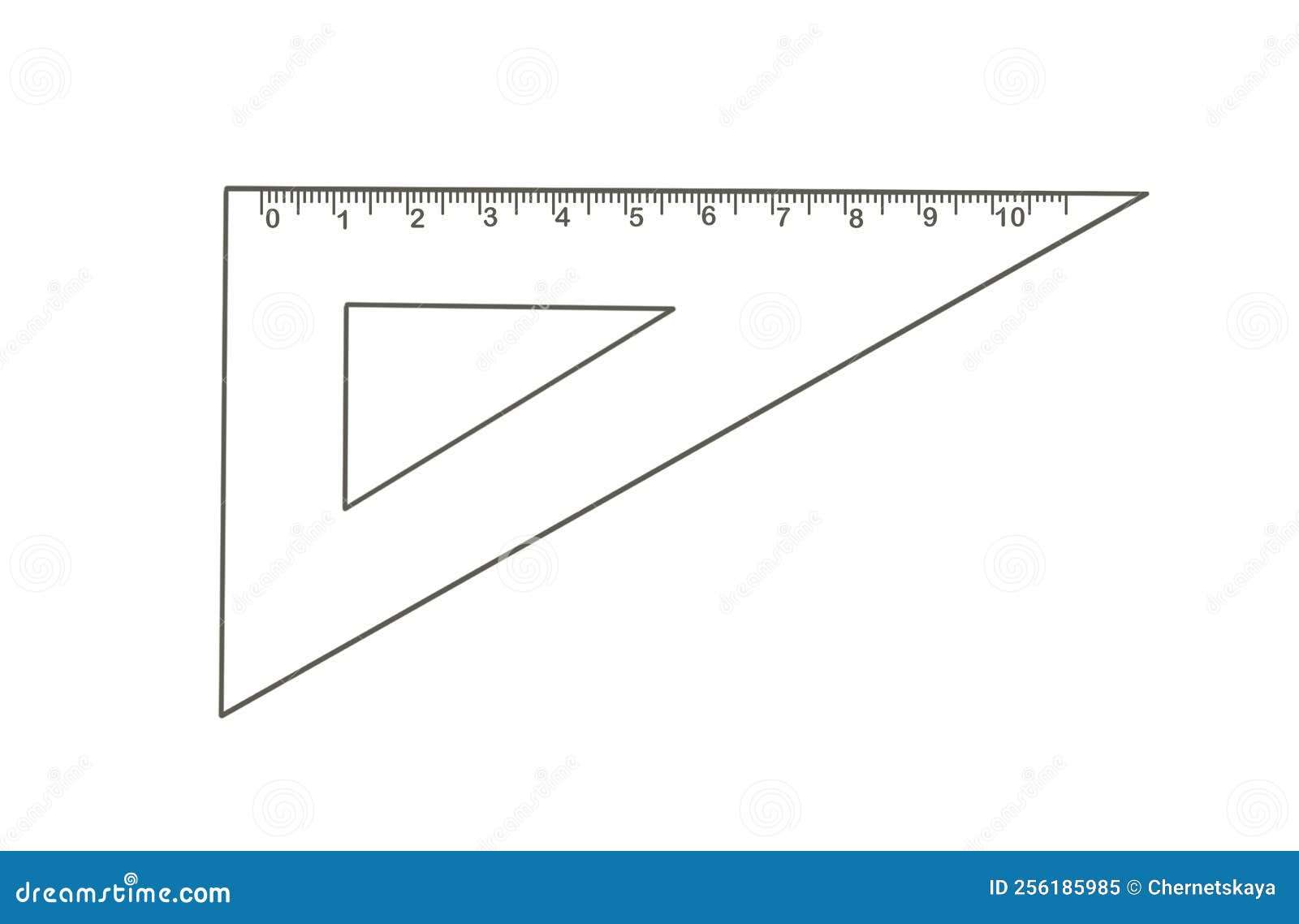 Triangle with Measuring Length Markings on White Background ...
