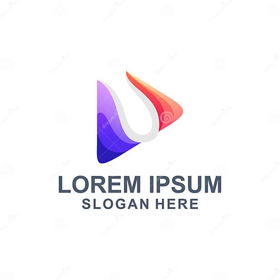 Triangle Media Concept Logo Design Stock Vector - Illustration of ...