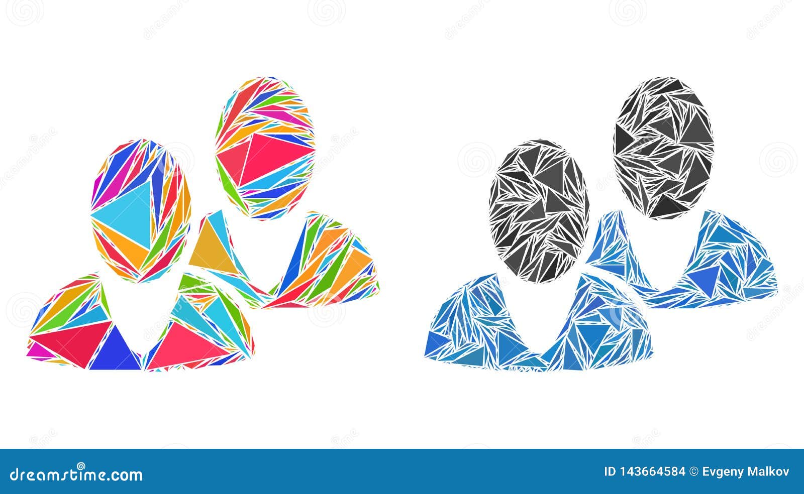 Triangle Men Collage Icons stock vector. Illustration of group - 143664584