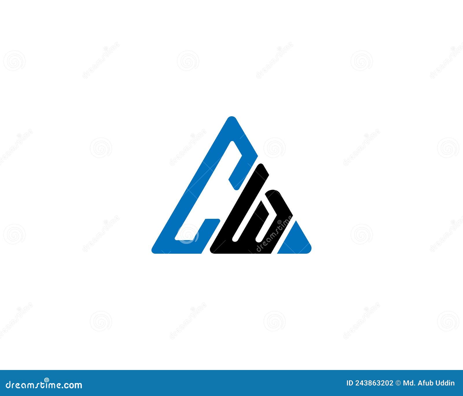 Triangle Modern CW Letters Creative Logo Design Stock Vector ...