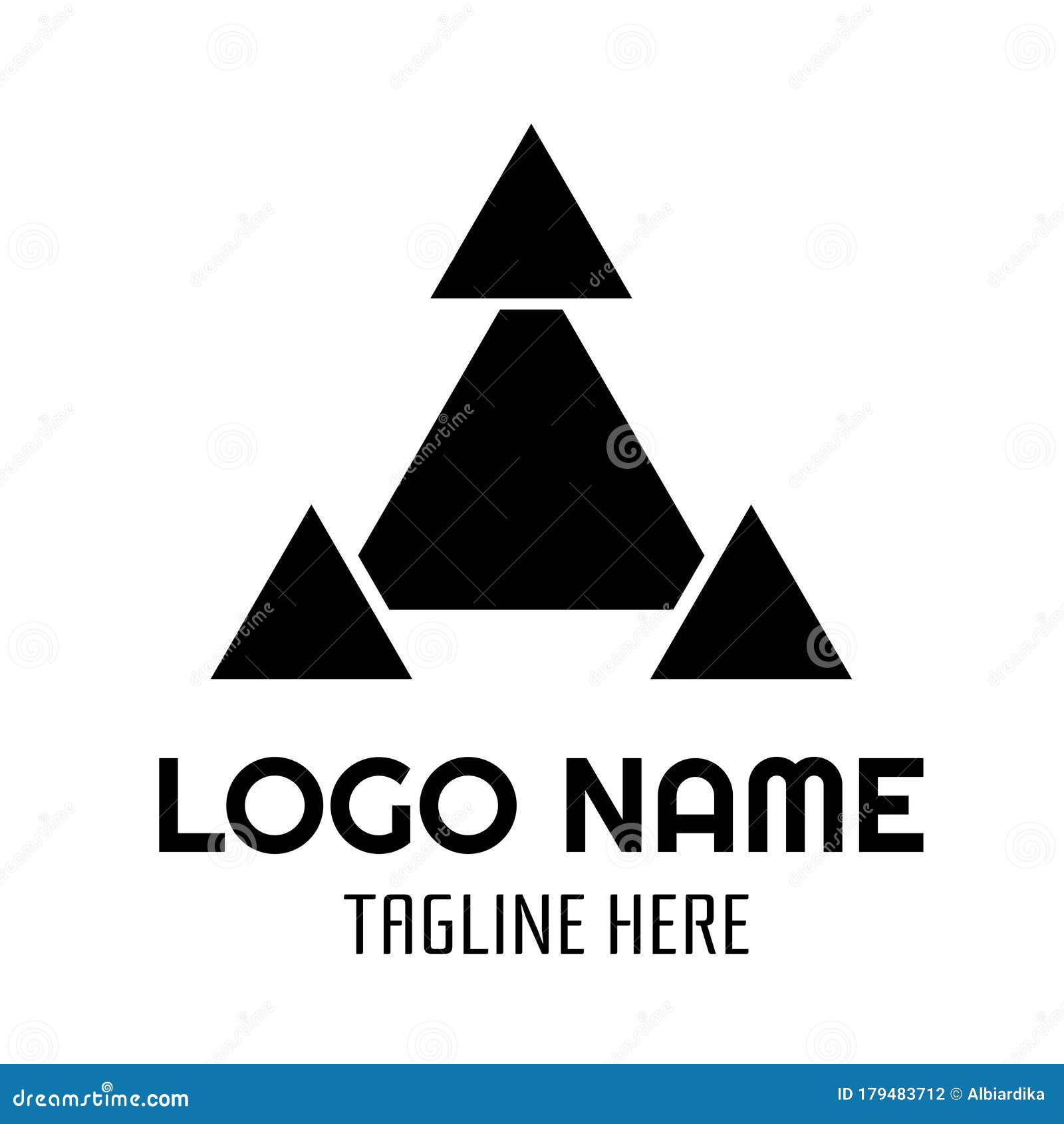 Quad Four Triangle Icon Abstract Monogram Logo Concept Design Stock ...
