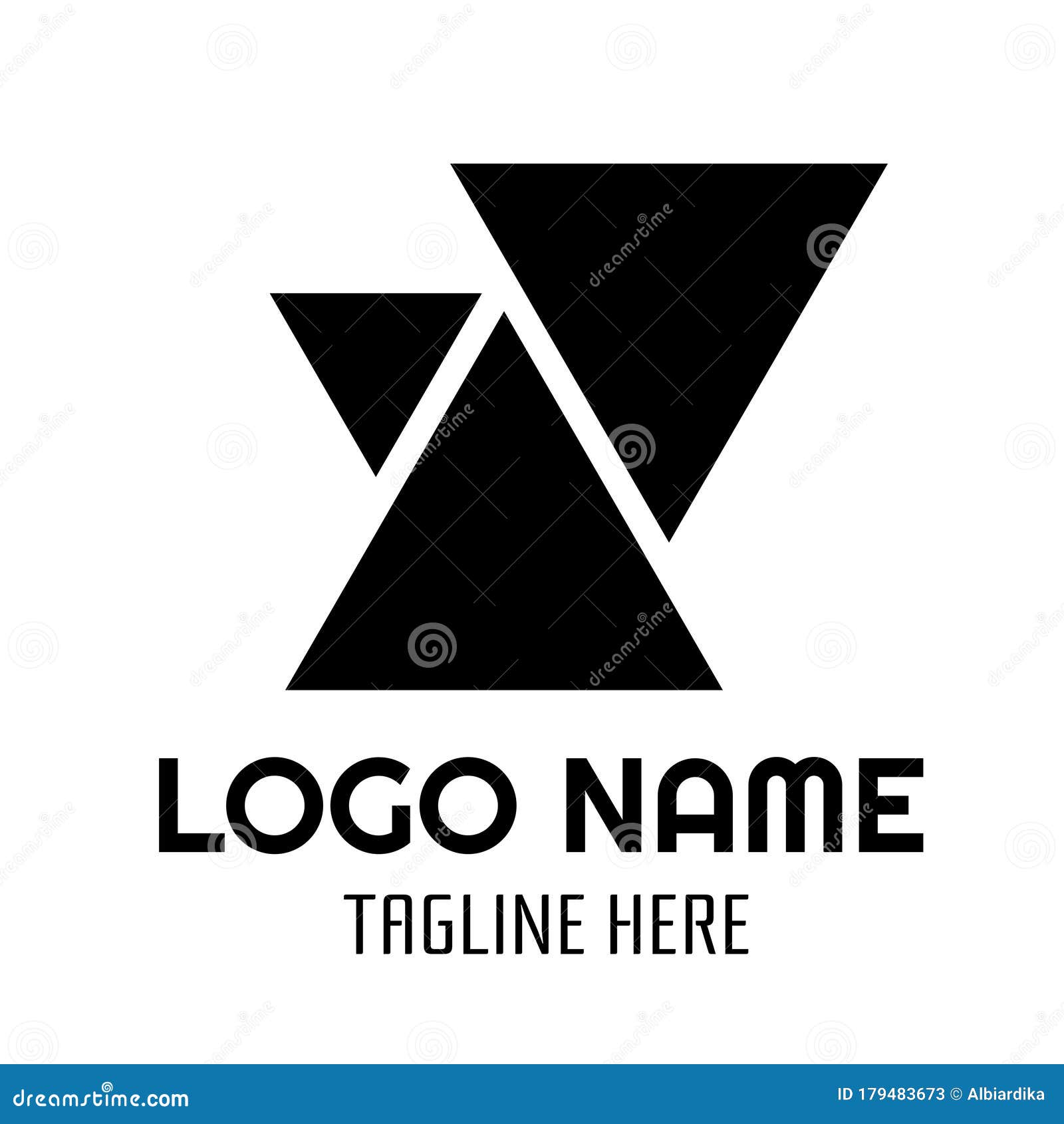 Triple Triangle Icon Abstract Monogram Logo Concept Design Stock Vector ...