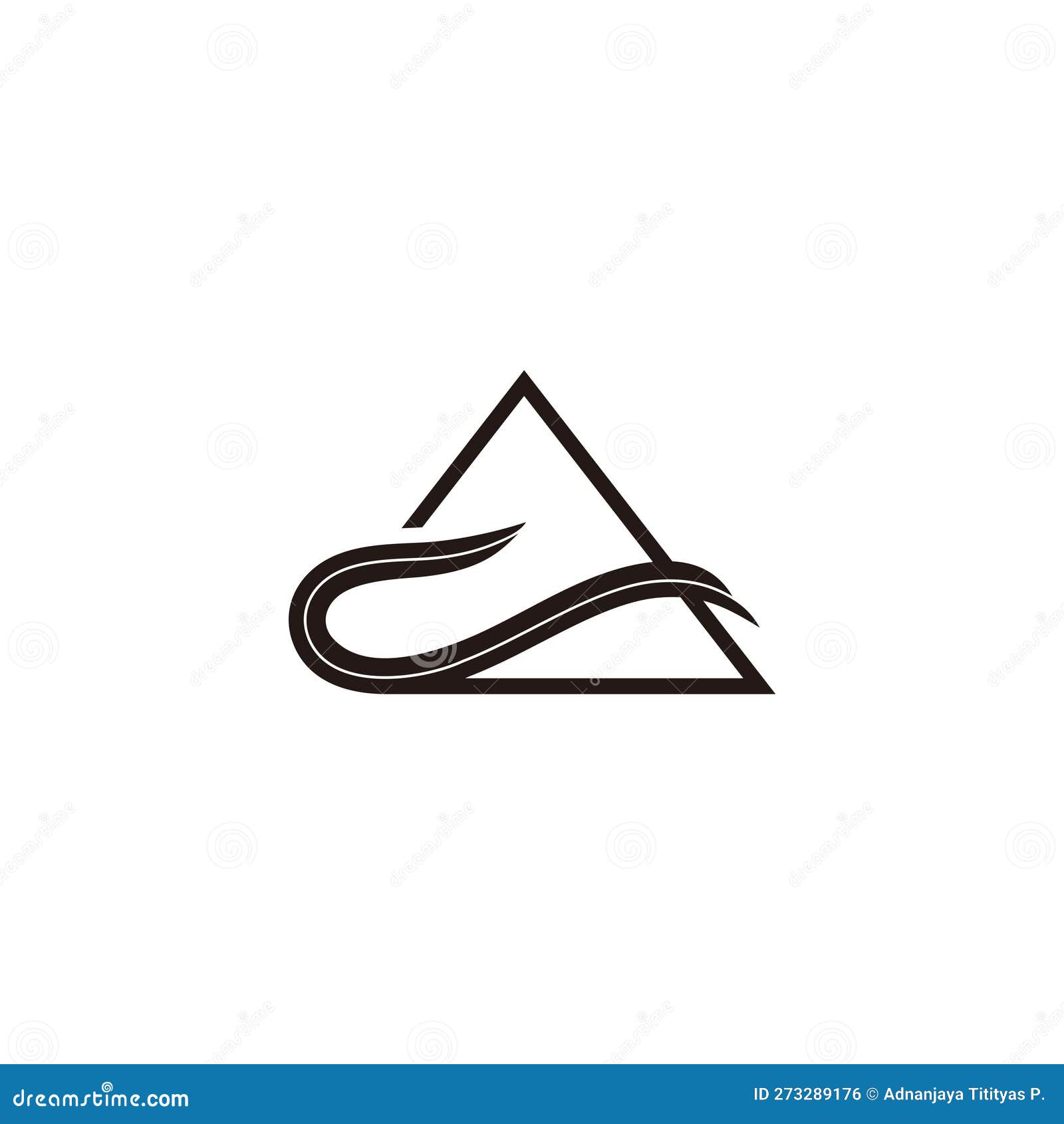 Triangle Monocrome Simple Curves Wavy Logo Vector Stock Vector ...