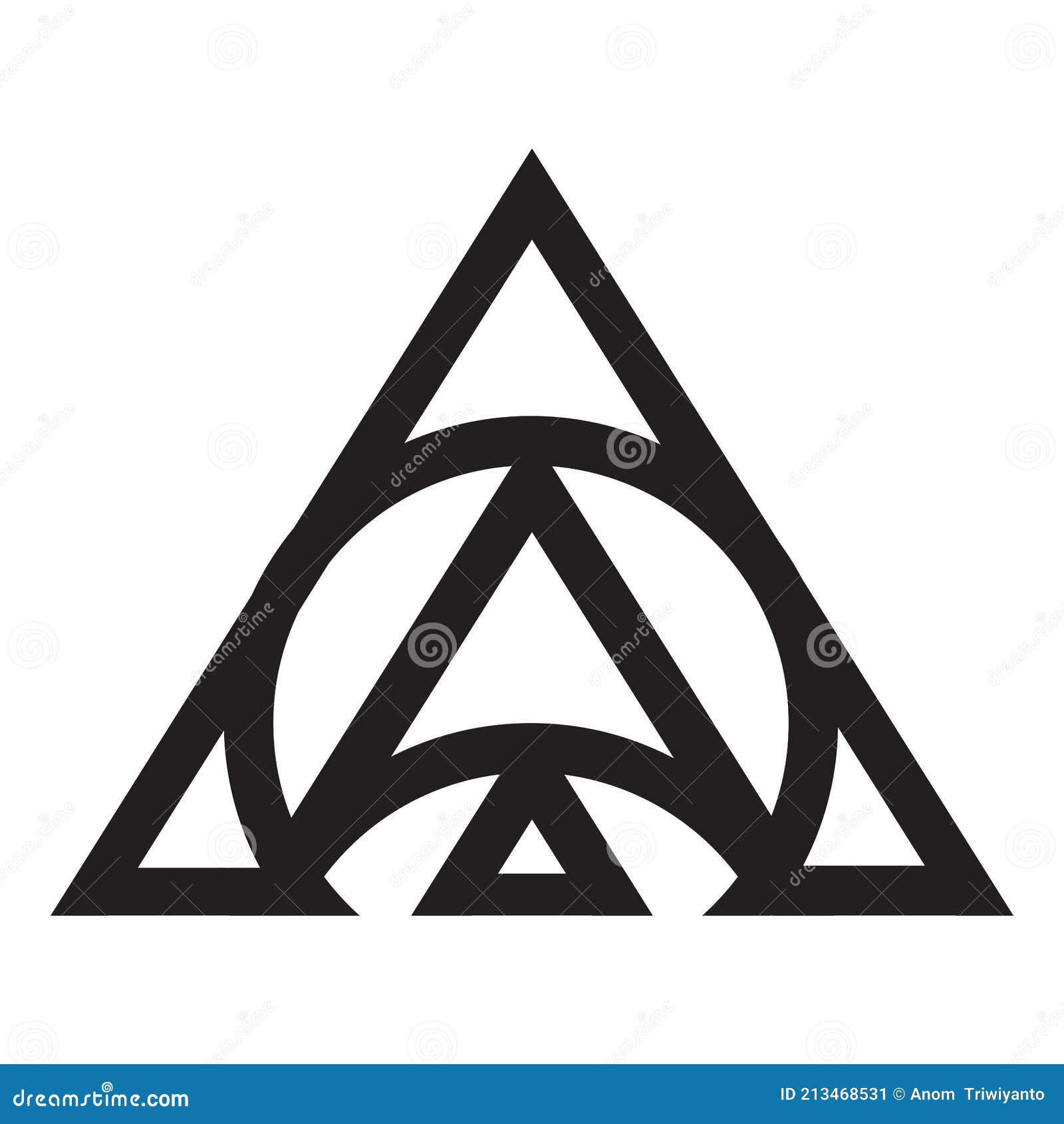 Triangle monogram logo stock vector. Illustration of black - 213468531