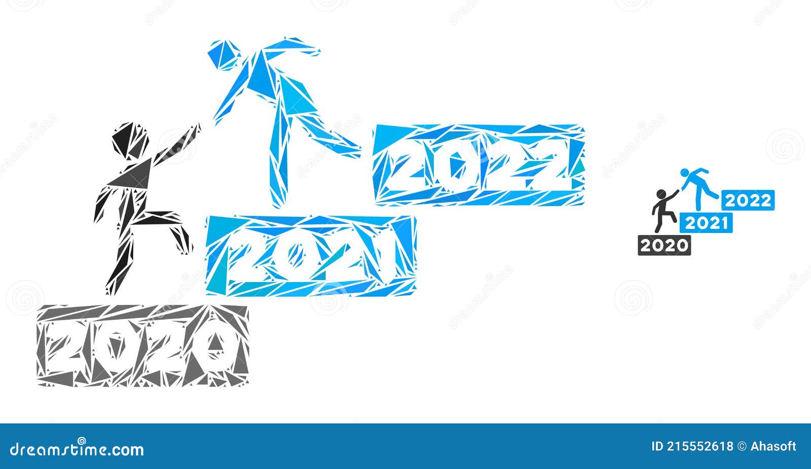 Triangle Mosaic 2022 Buisiness Training Stairs Icon Vector Illustration ...