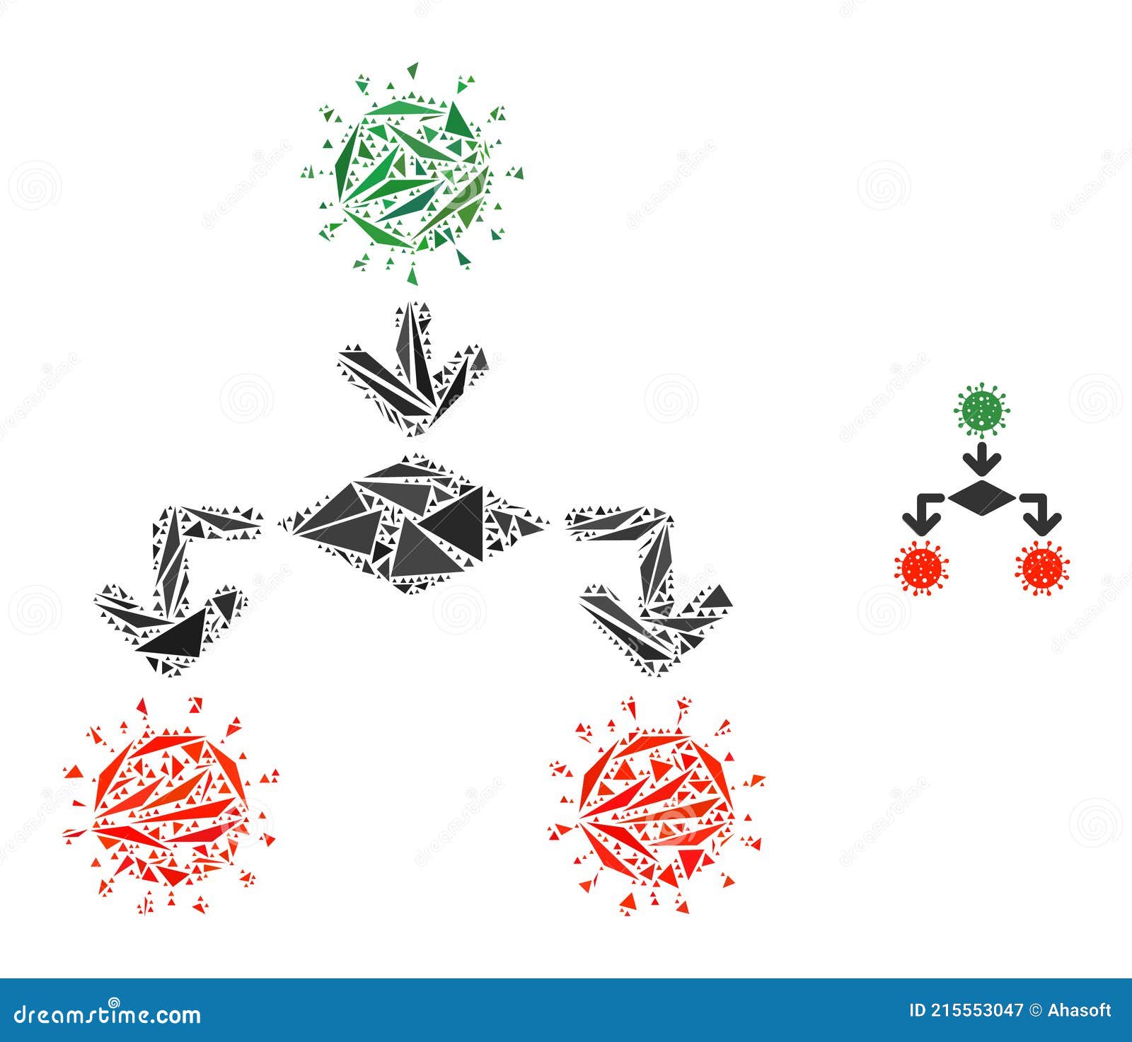 Triangle Mosaic Coronavirus Replication Icon Stock Vector ...