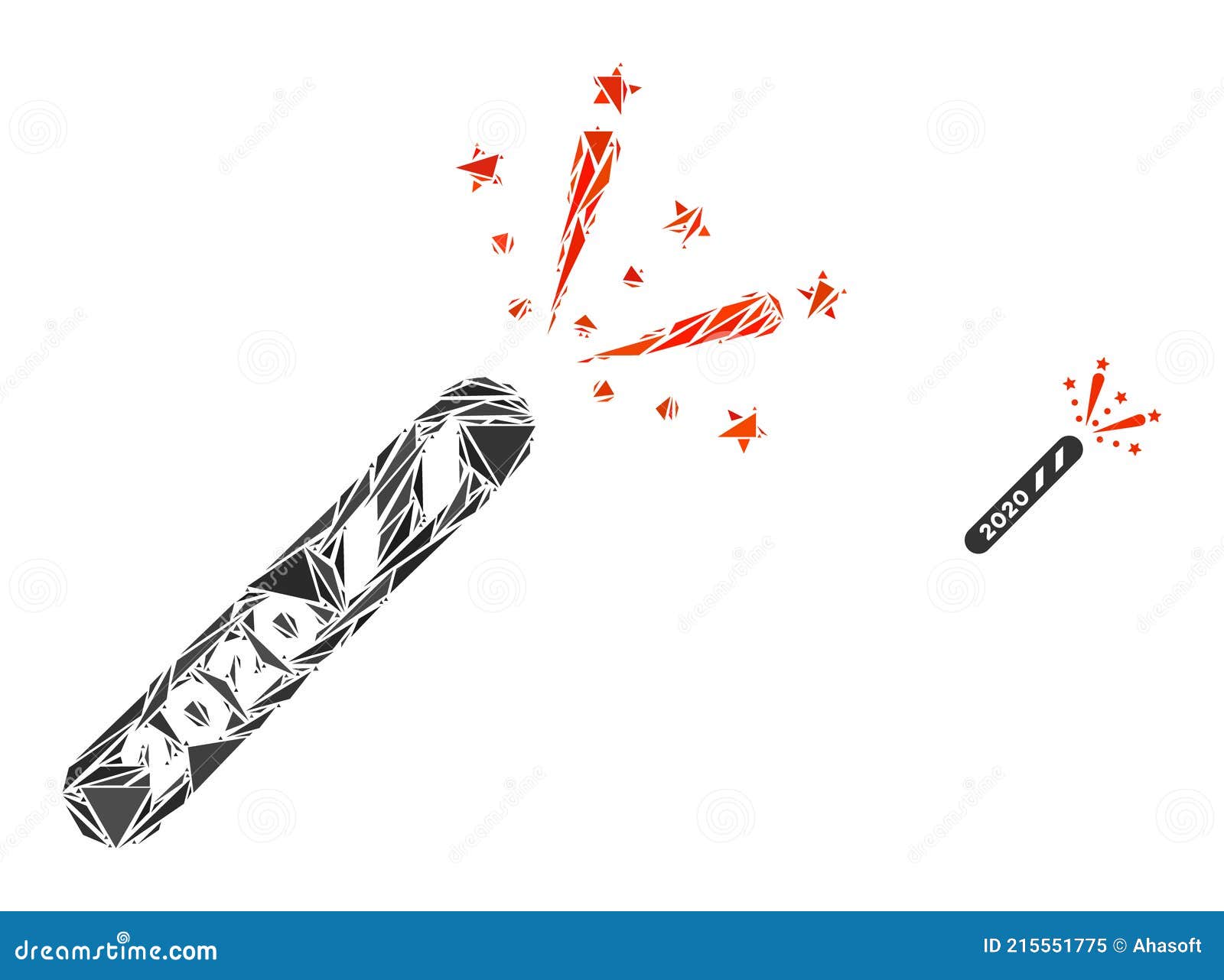 Triangle Mosaic 2020 Firecracker Icon Stock Vector - Illustration of ...