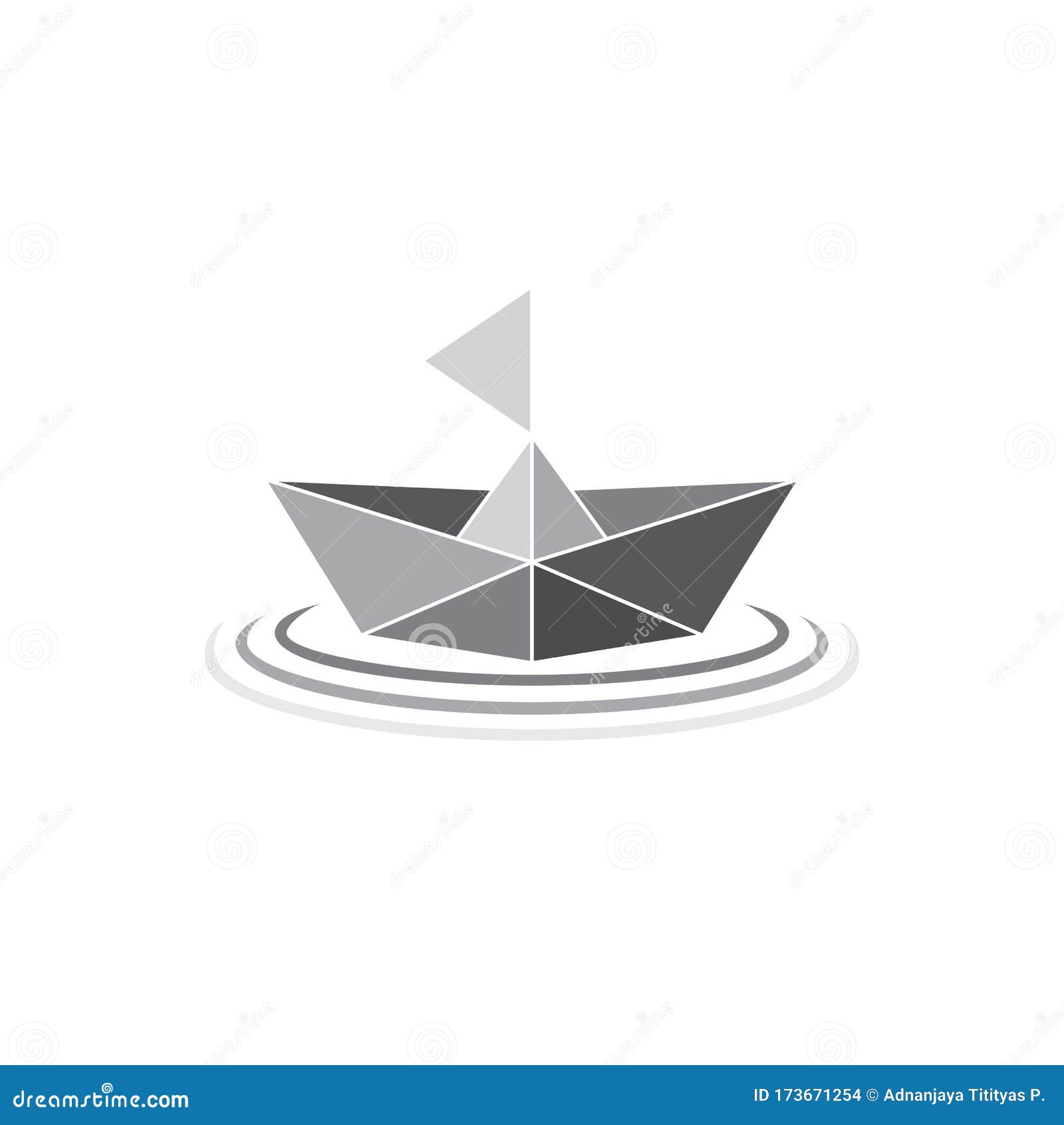 Triangle Mosaic Paper Ship Boat Symbol Vector Stock Vector ...