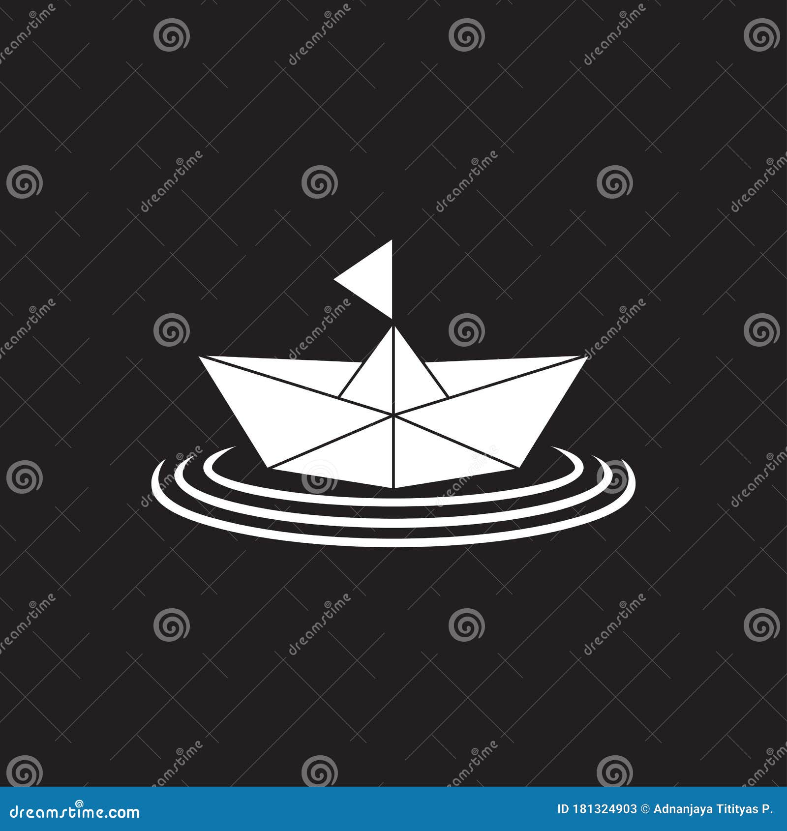 Triangle Mosaic Paper Ship Boat Symbol Vector Stock Vector ...
