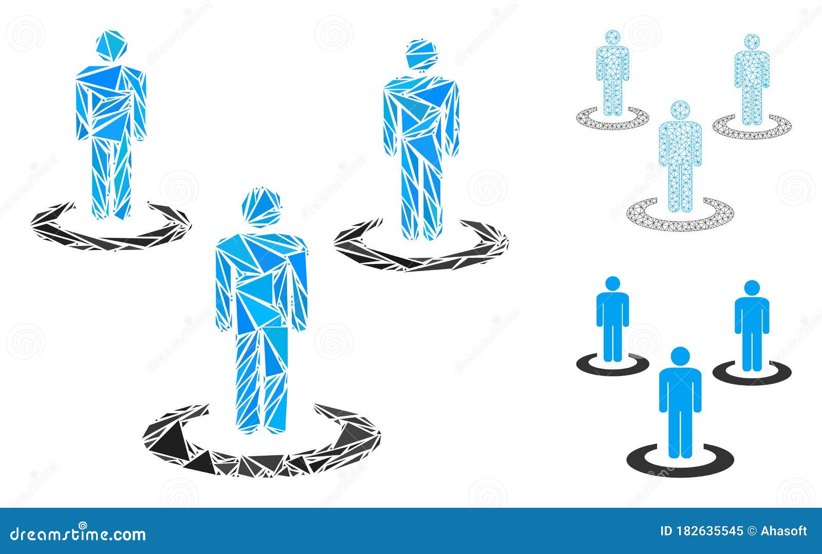 Triangle Mosaic Social Isolation Icon and Vector Mesh 2D Model Stock ...