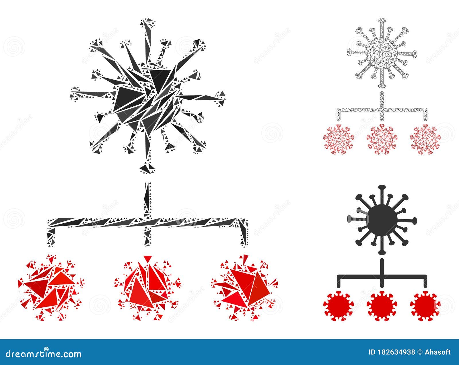 Triangle Mosaic Virus Replication Icon and Vector Mesh Network Model ... Triangle Mosaic Virus Replication Icon and Vector Mesh Network Model ...