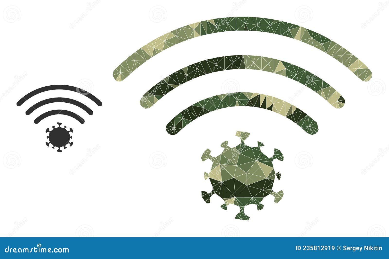 Triangle Mosaic Virus Source Icon in Khaki Army Color Hues Stock Vector ...