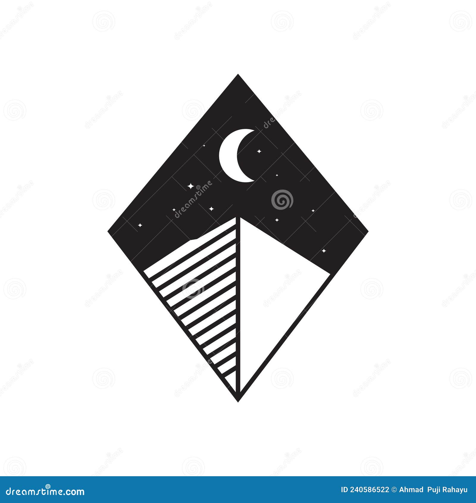 Triangle Mountain with Night Space Logo Design, Vector Graphic Symbol ...
