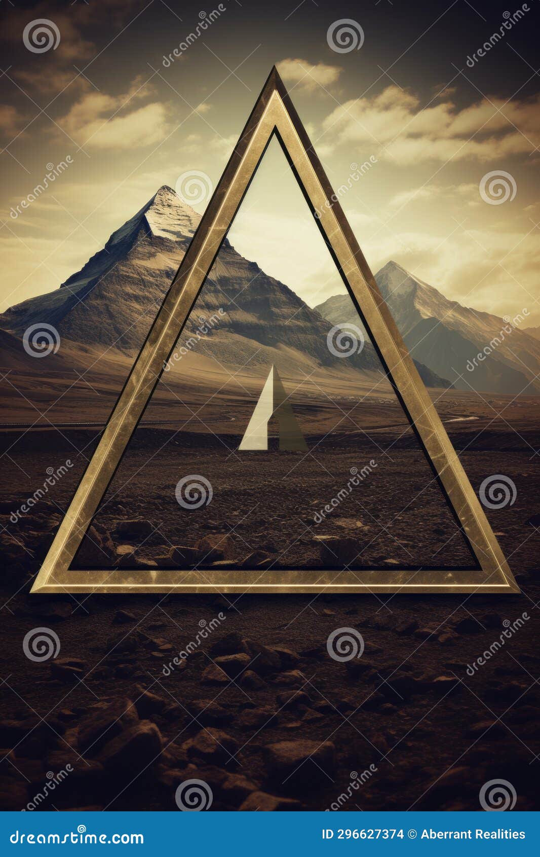 A Triangle with Mountains in the Background Stock Illustration ...