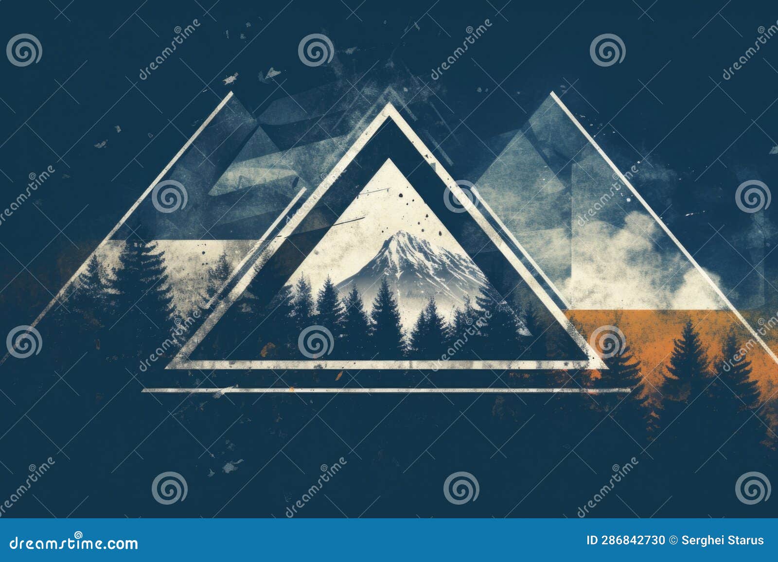 A Triangle with Mountains and Trees in the Background. Generative AI ...