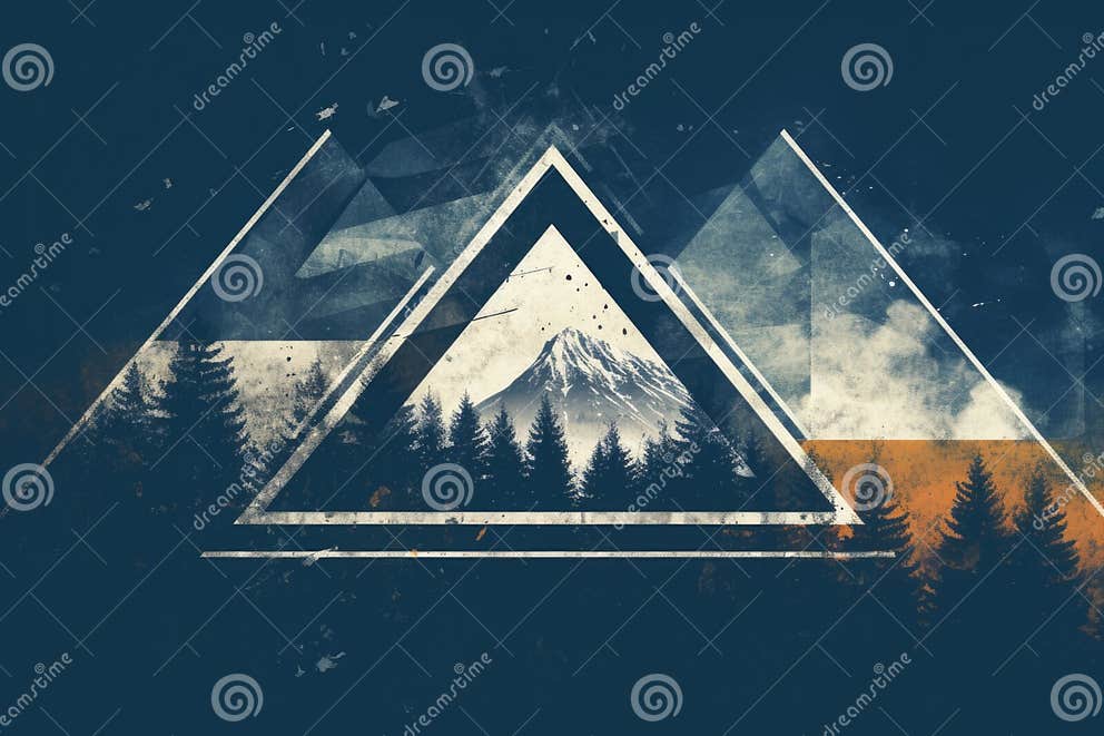 A Triangle with Mountains and Trees in the Background. Generative AI ...
