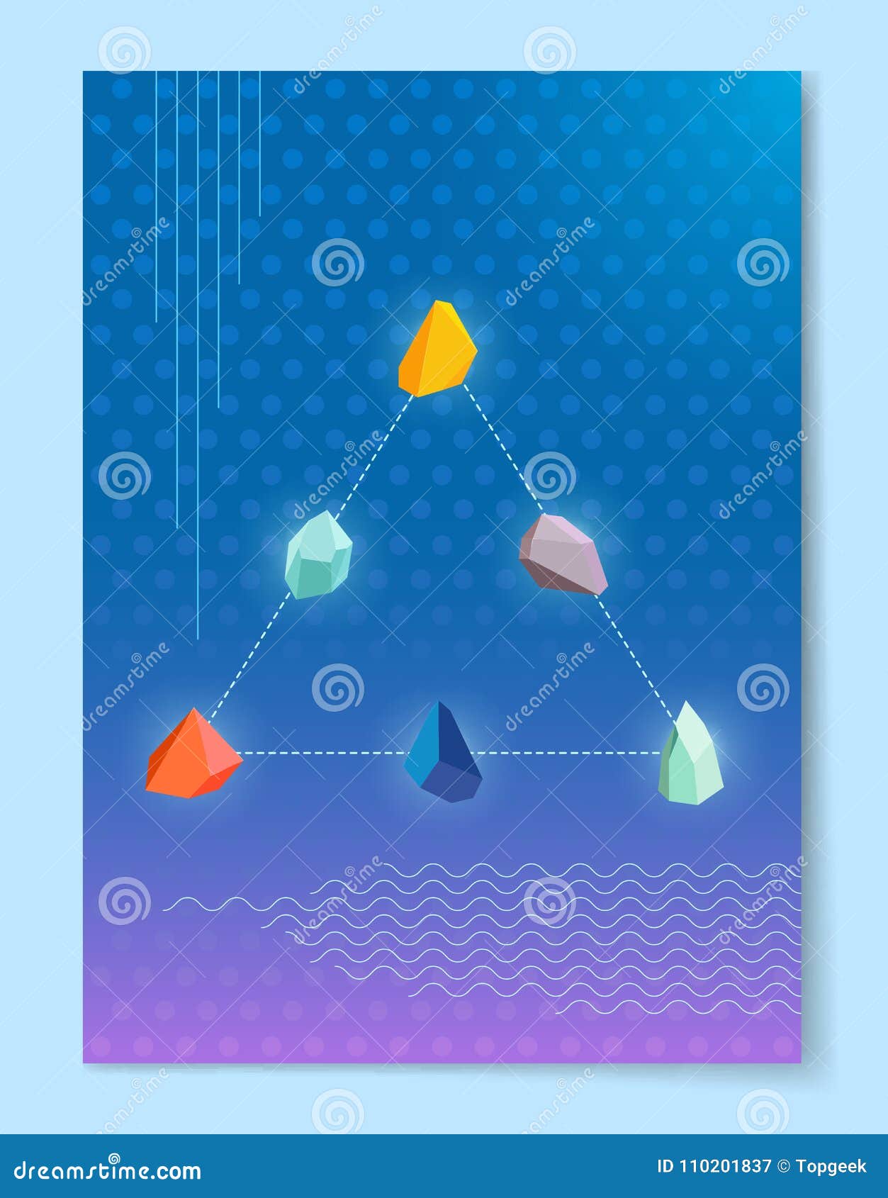 Triangle of Natural Stones Connected with Line Stock Vector ...