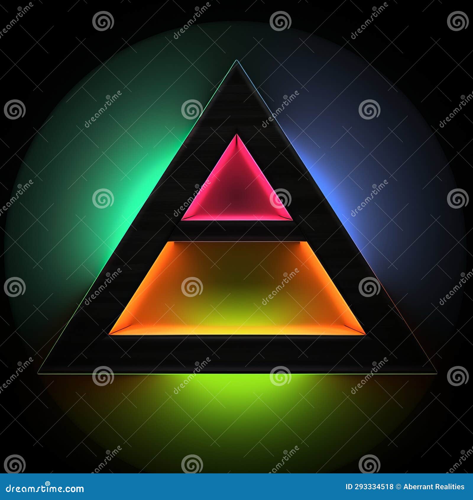 A Triangle with Neon Lights on it Stock Illustration - Illustration of ...