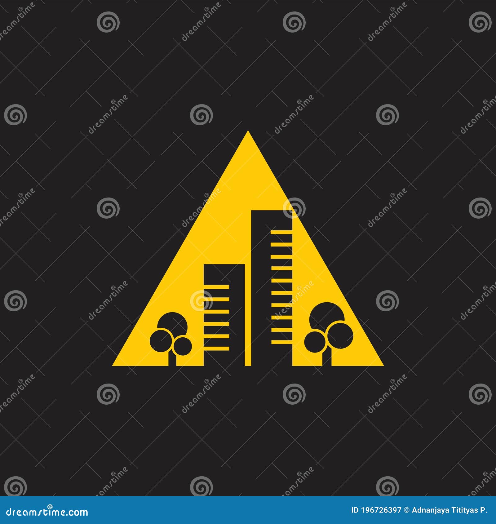 Triangle Night City Symbol Logo Vector Stock Vector - Illustration of ...