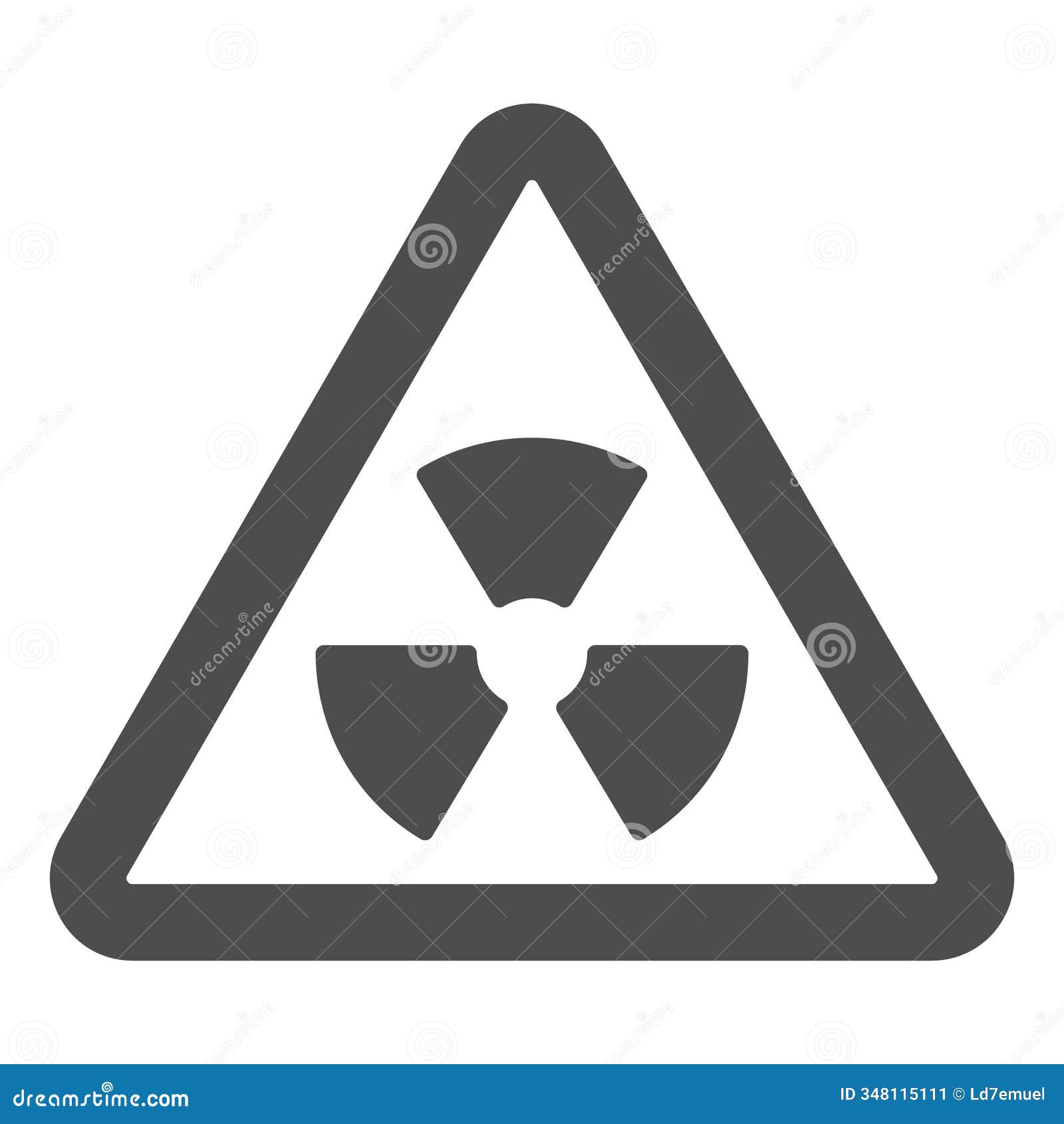 Triangle Nuclear Warning Solid Icon, Radioactive Pollution Concept ...