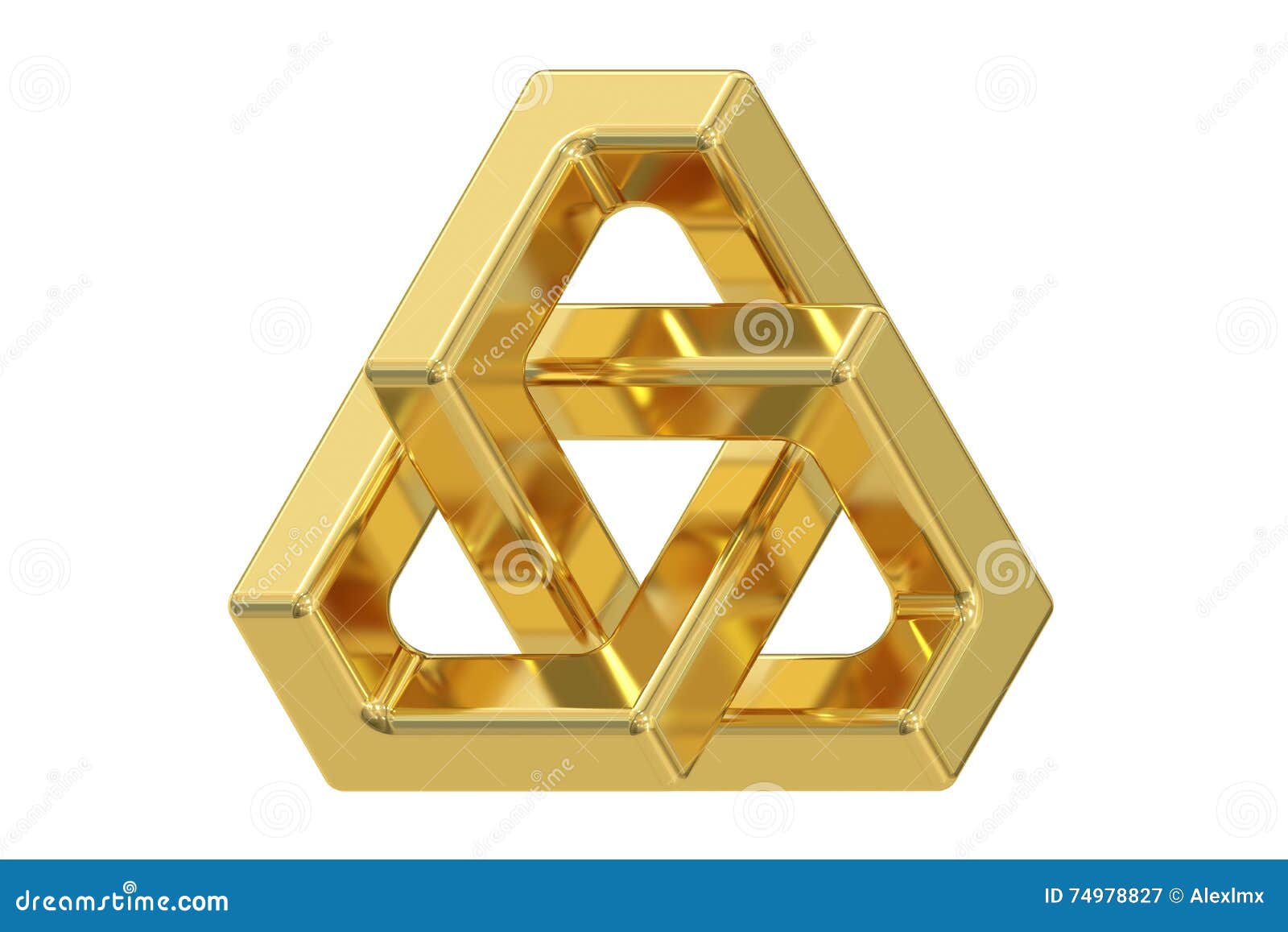 Triangle Optical Illusion, 3D Rendering Stock Illustration ...