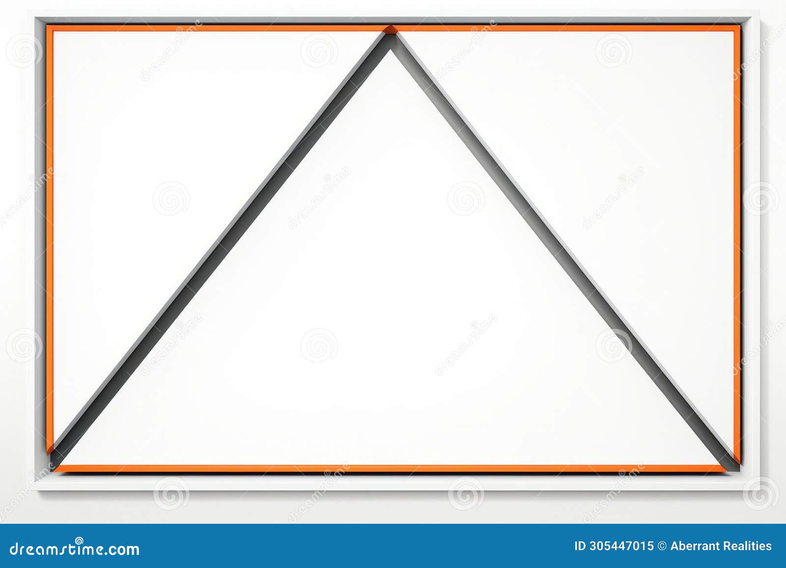 A Triangle with an Orange Border on a White Background Stock ...