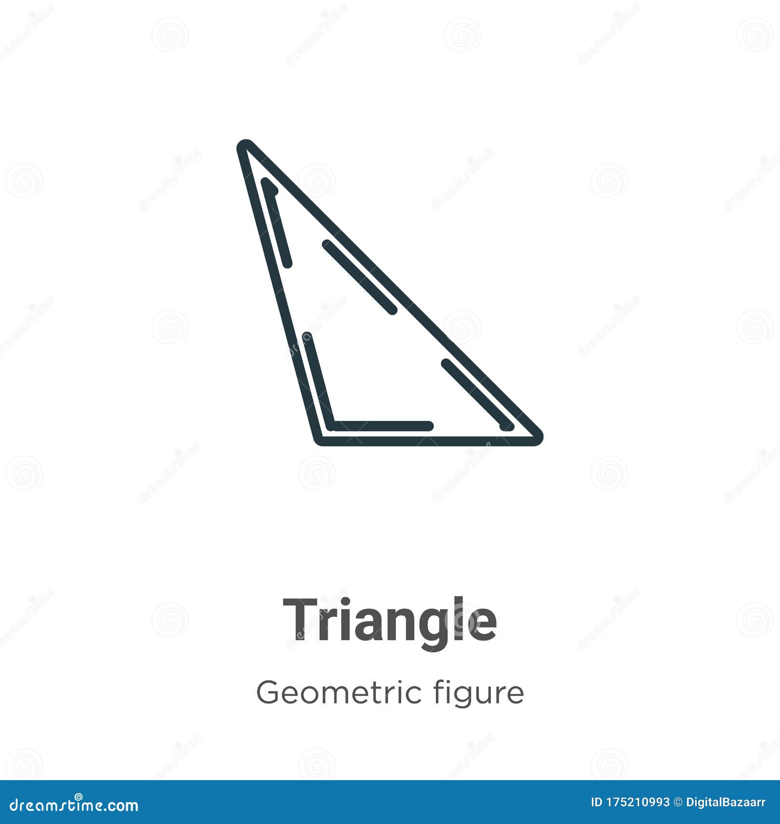 Triangle Outline Vector Icon. Thin Line Black Triangle Icon, Flat ...