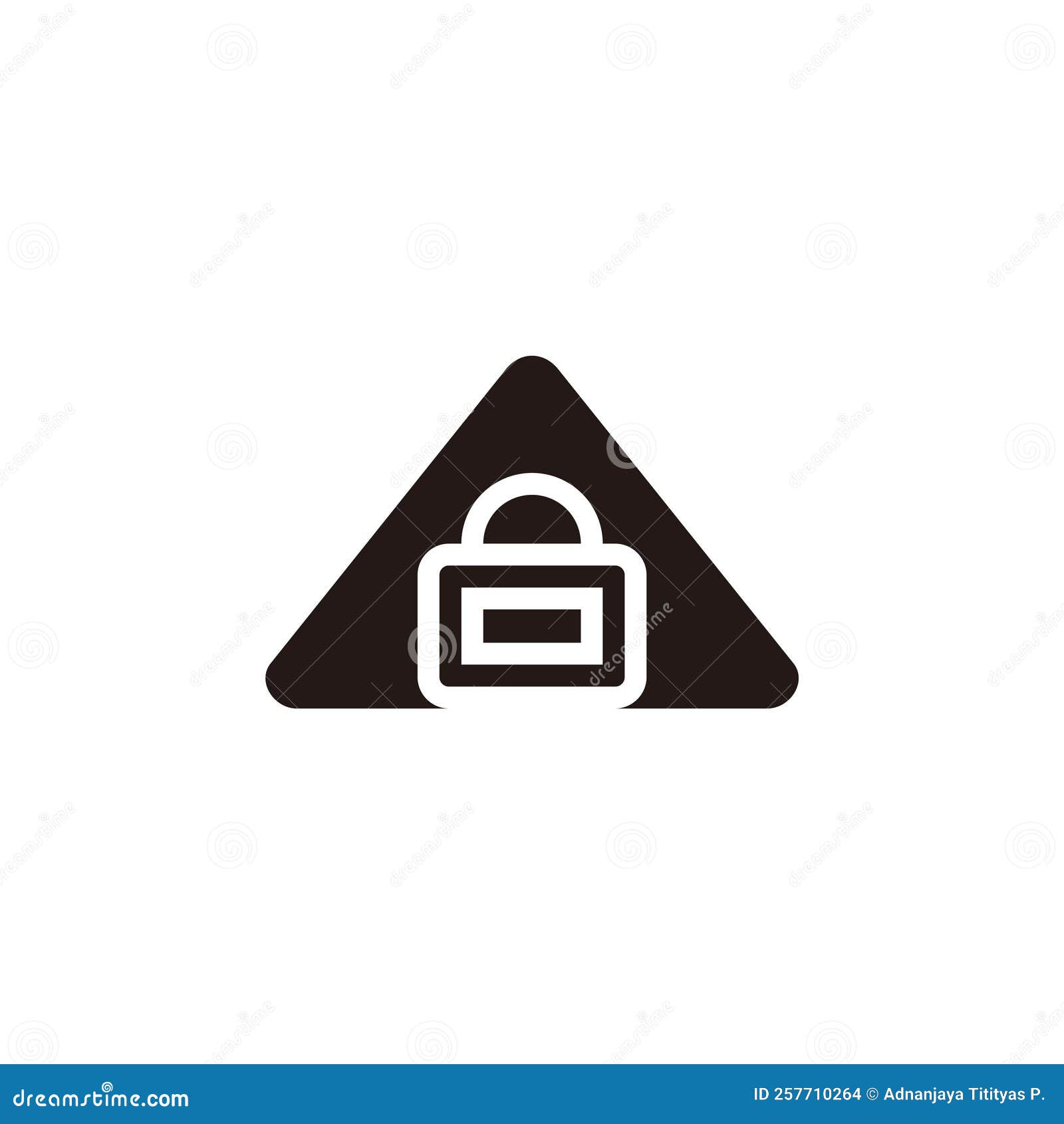 Triangle Padlock Button Symbol Vector Stock Vector - Illustration of ...