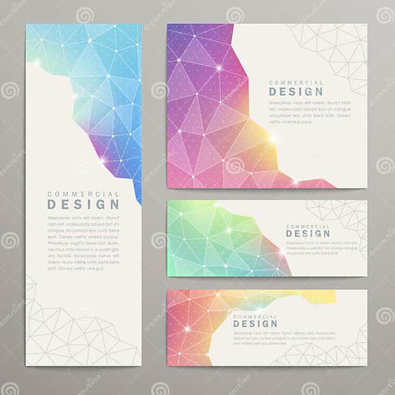 Triangle Pattern Banner Template Stock Vector - Illustration of pyramid ...