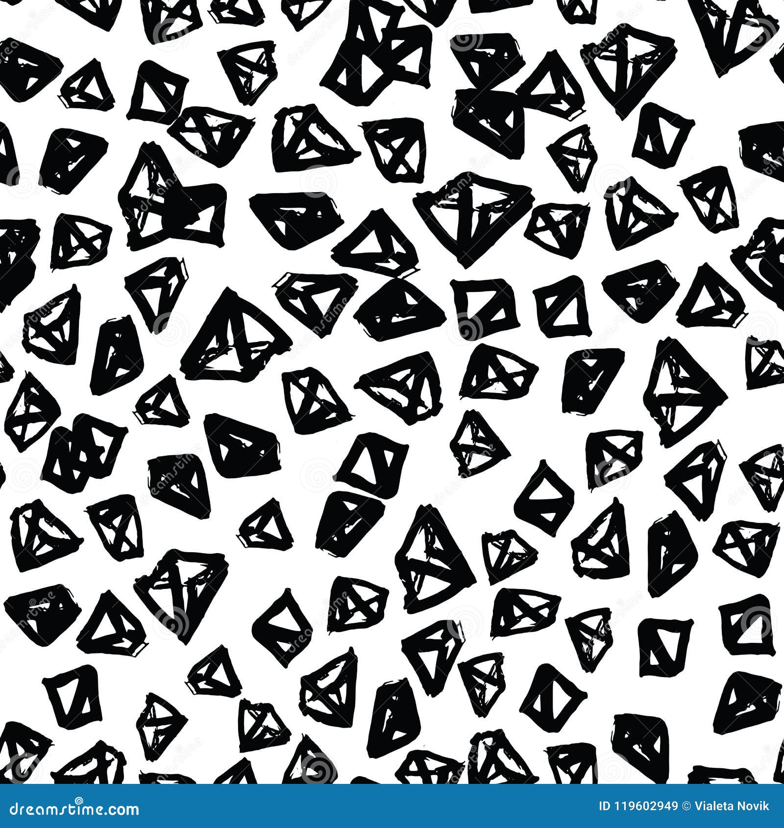 Triangle Pattern. Black and White Geometric Seamless Texture Stock ...