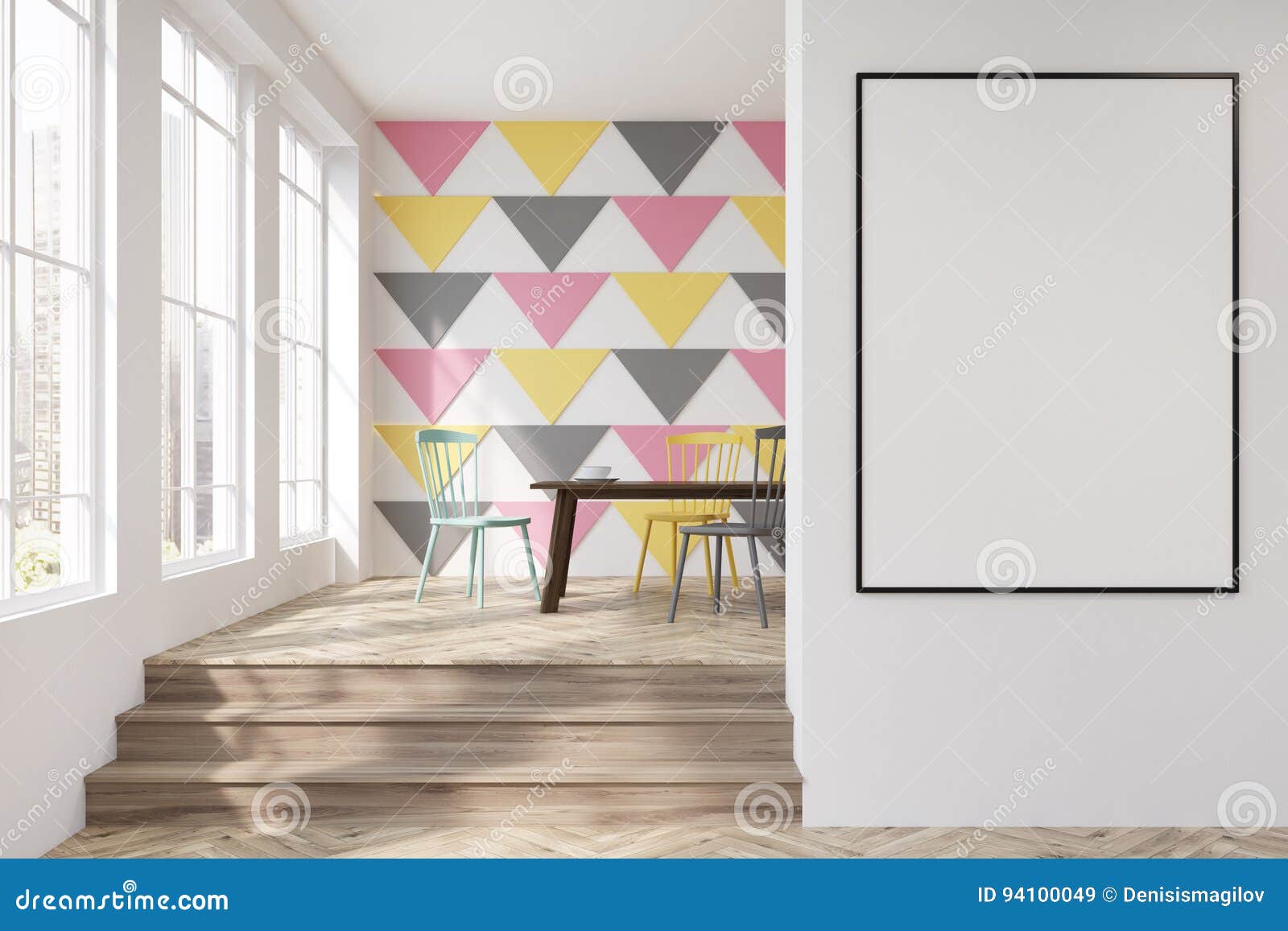 Triangle Pattern Dining Room or Office, Poster Stock Illustration ...