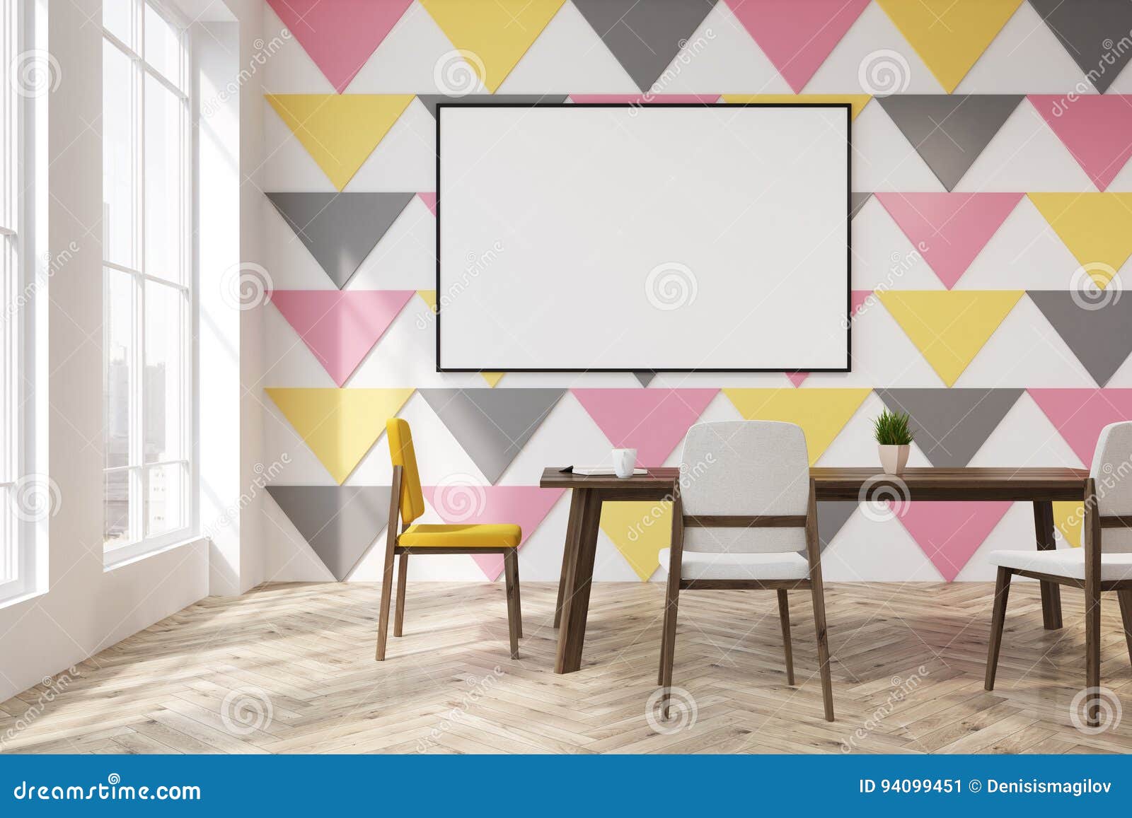 Triangle Pattern Dining Room or Office, Rectangle Stock Illustration ...