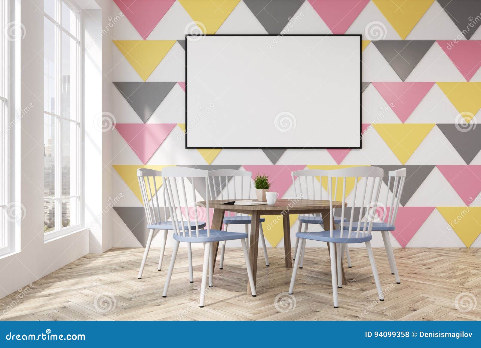 Triangle Pattern Dining Room or Office, Round Stock Illustration ...