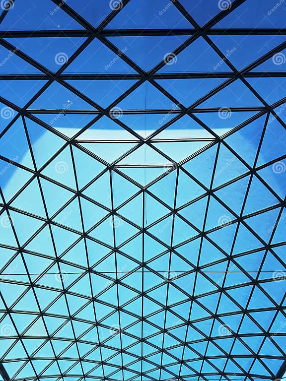 Triangle Pattern on the Glass Roof Structure Stock Image - Image of ...