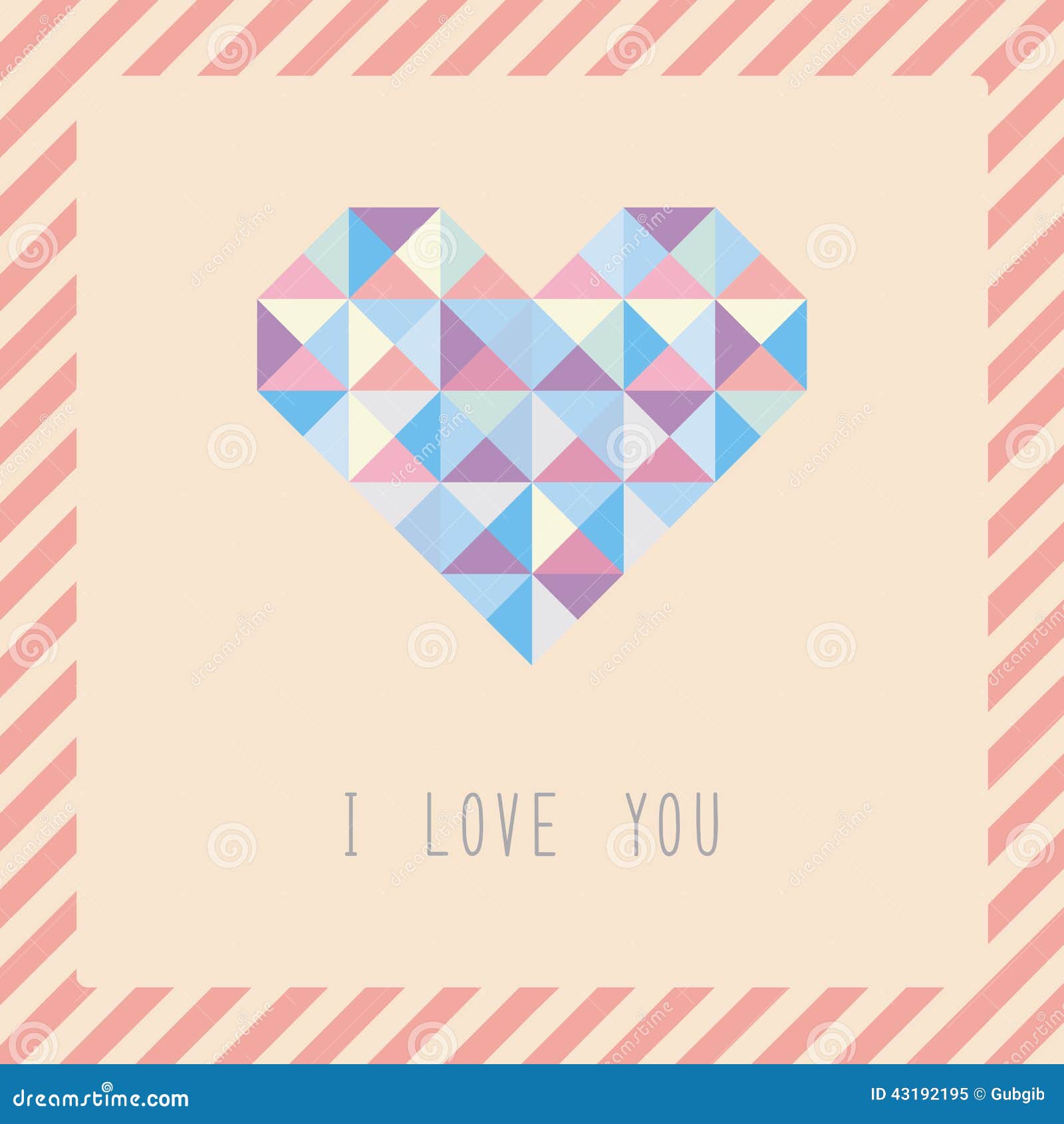 Triangle Pattern Heart Card1 Stock Vector - Illustration of design ...