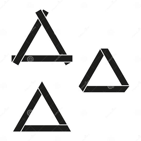 Triangle Pattern Icon. Interlaced Geometric Shape. Black Abstract ...