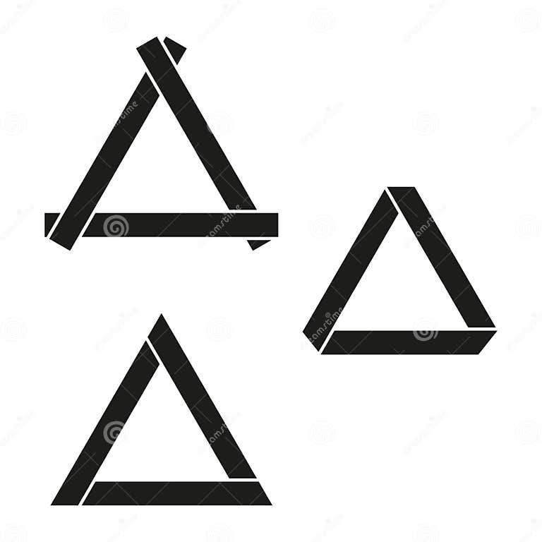 Triangle Pattern Icon. Interlaced Geometric Shape. Black Abstract ...