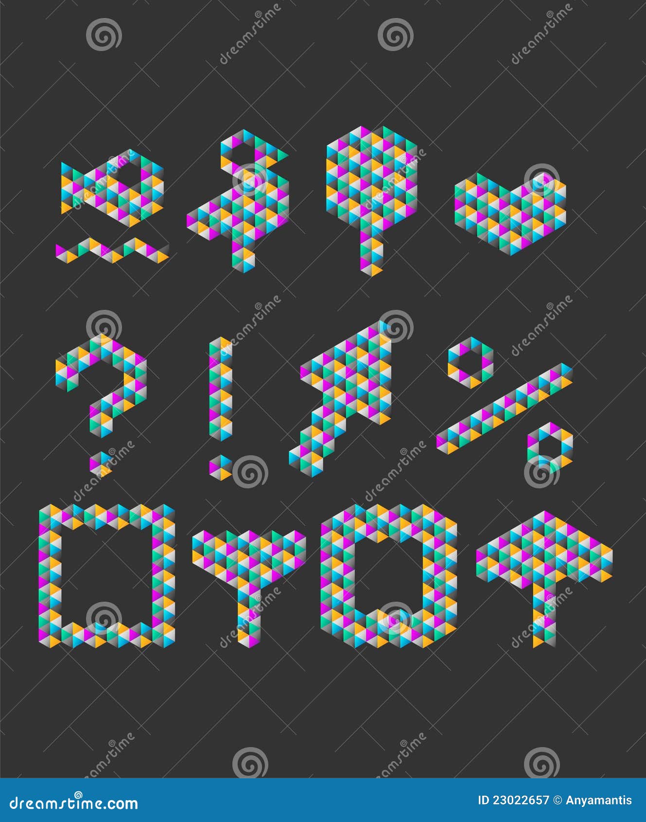 Triangle pattern set stock vector. Illustration of blue - 23022657