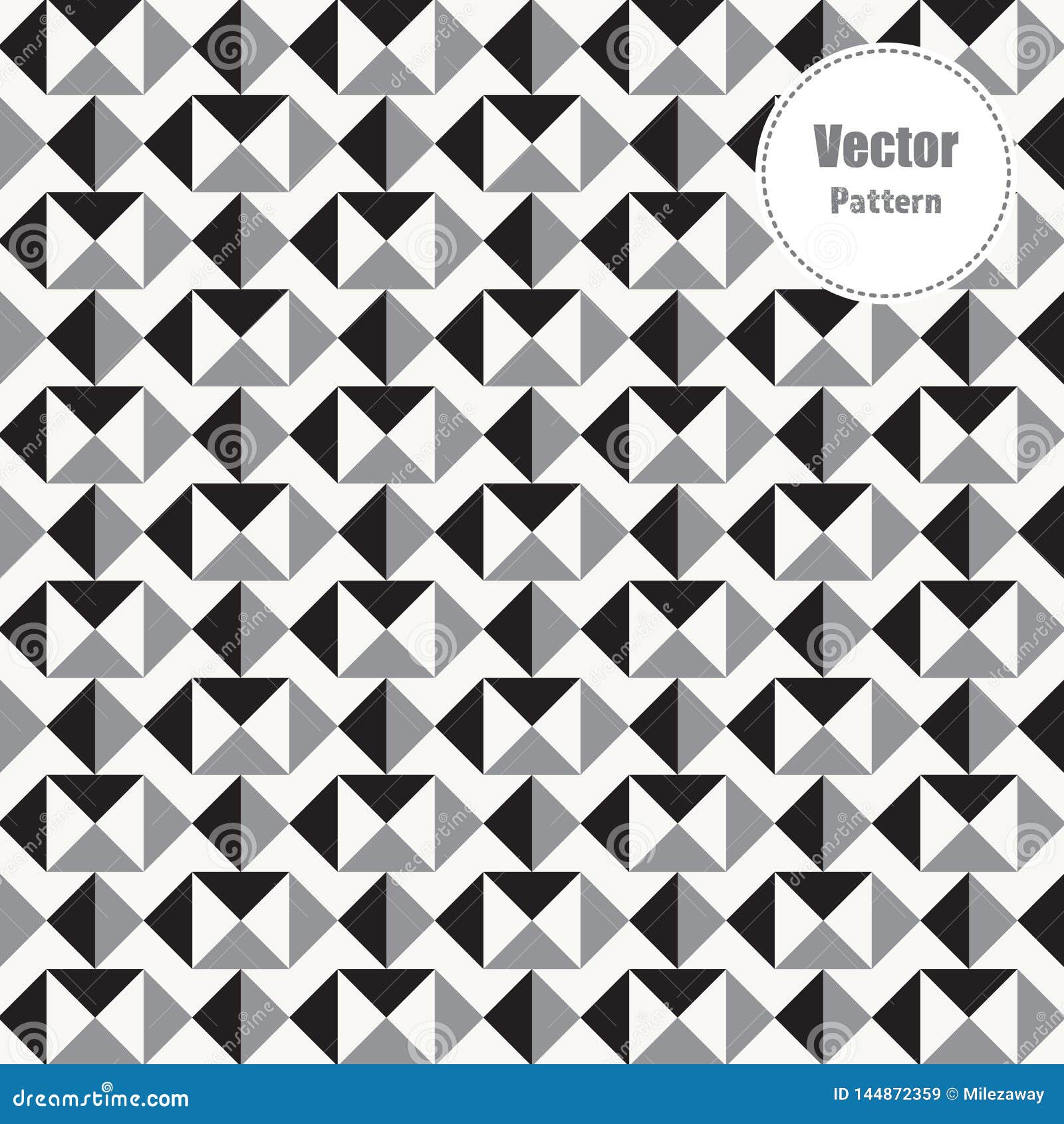 Triangle Pattern Vector, Repeating Triangle Circles on Square Shape ...