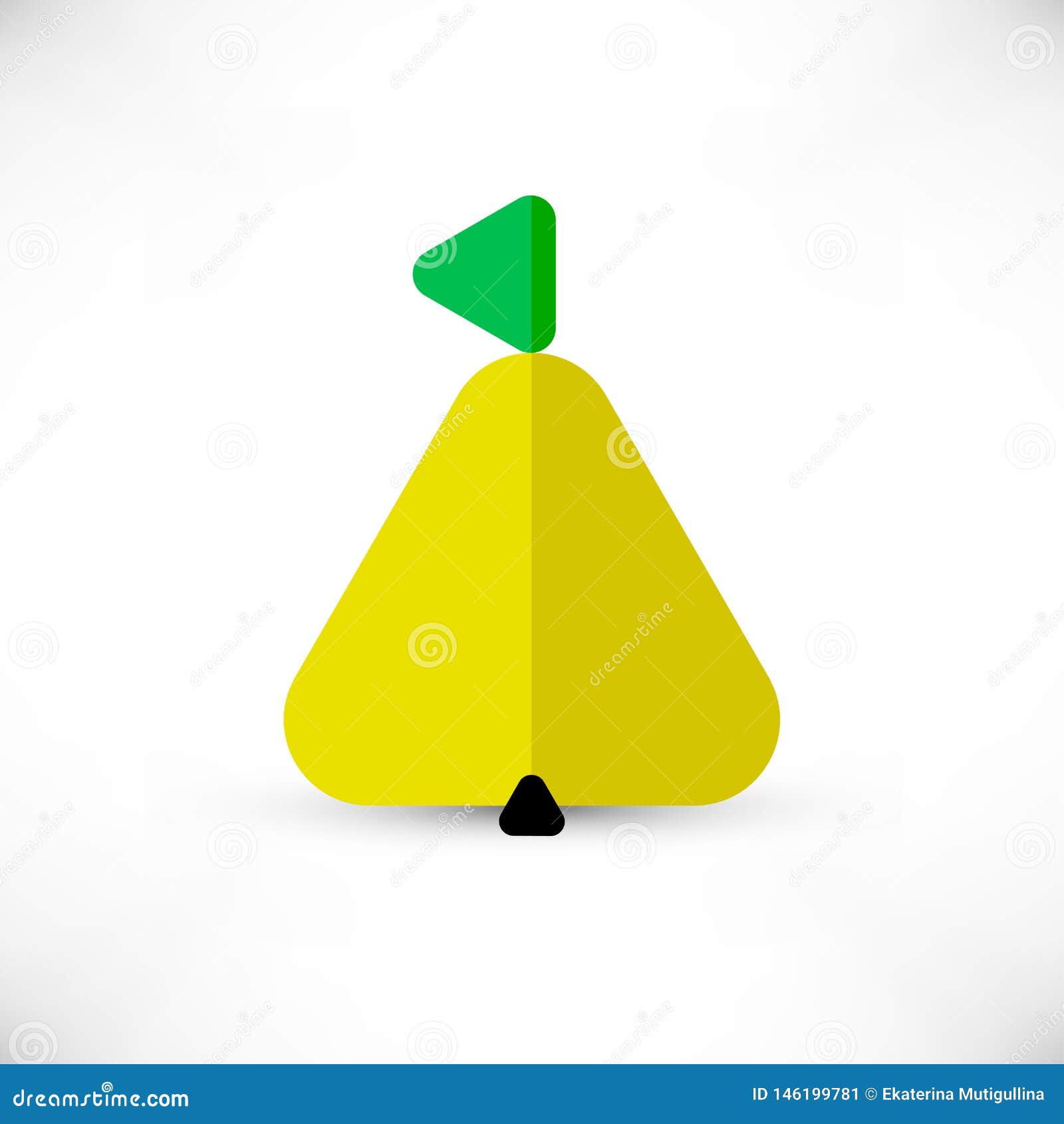 Triangle pear icon stock vector. Illustration of graphic - 146199781