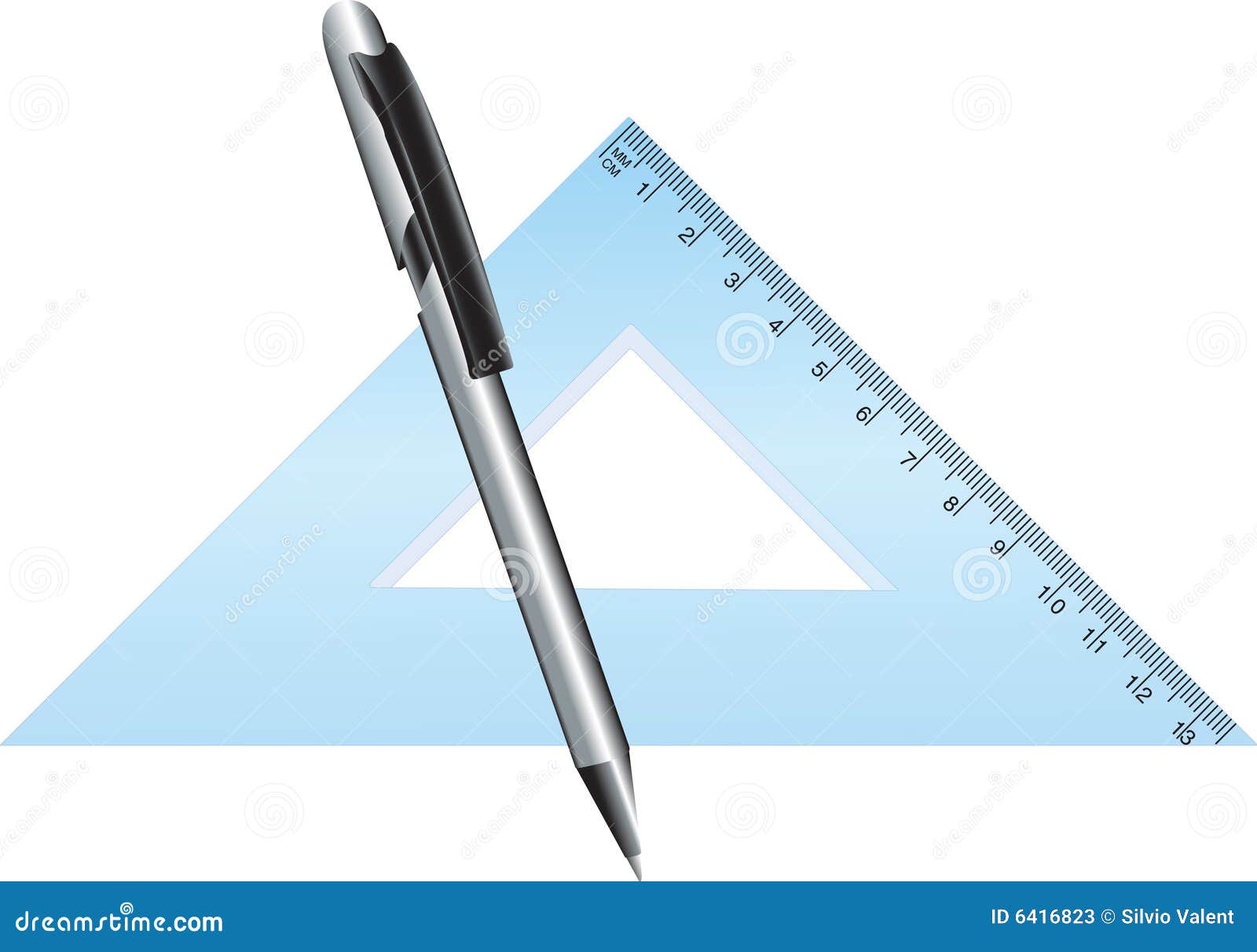 Triangle and pencil stock vector. Illustration of science - 6416823