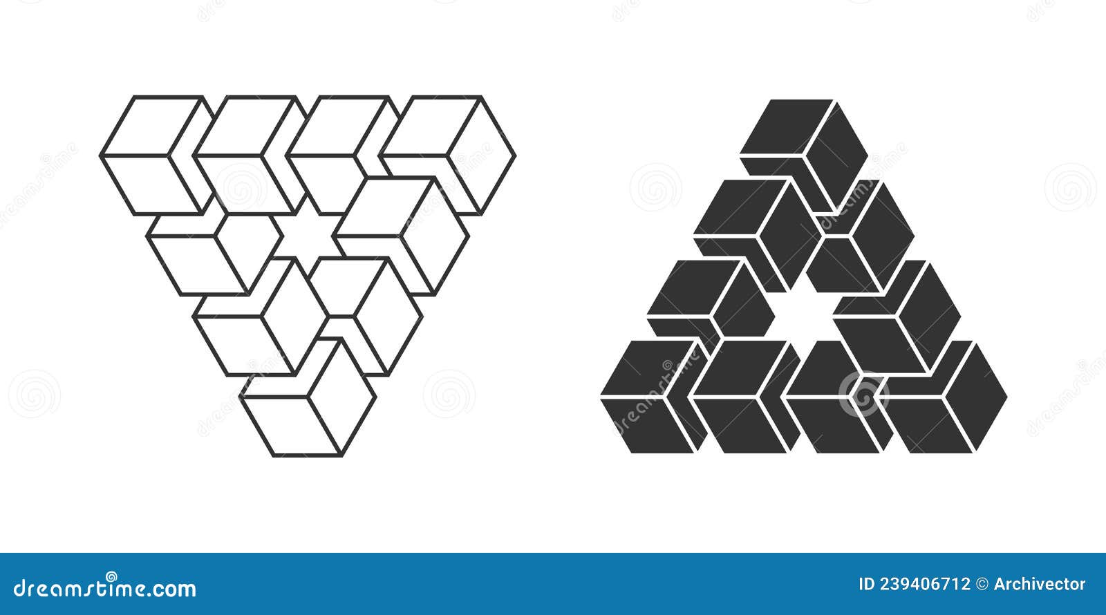 Triangle Penrose icons stock vector. Illustration of impossible - 239406712
