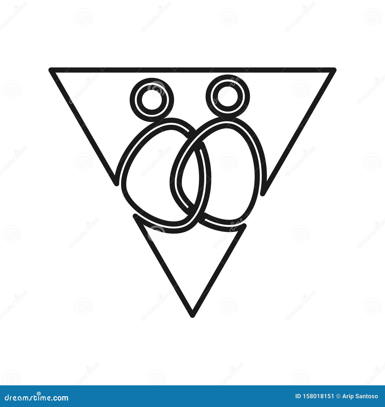 Triangle People Commitment Teamwork Together Outline Logo Stock Vector ...