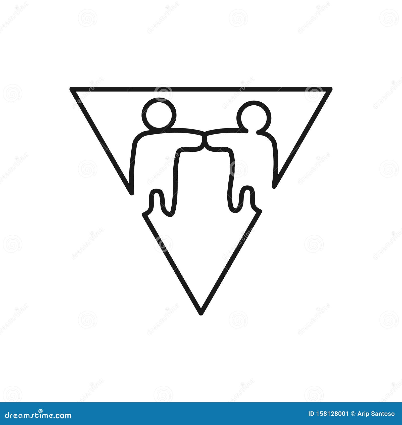 Triangle People Commitment Teamwork Together Outline Logo Vector Stock ...